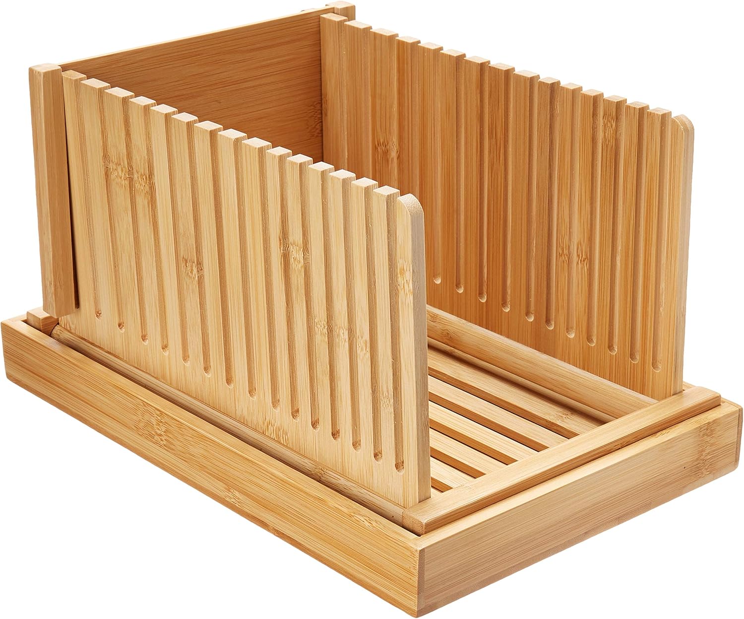 Amazon.com: Swacole | Bamboo Bread Slicer Guide with Crumb Tray ...