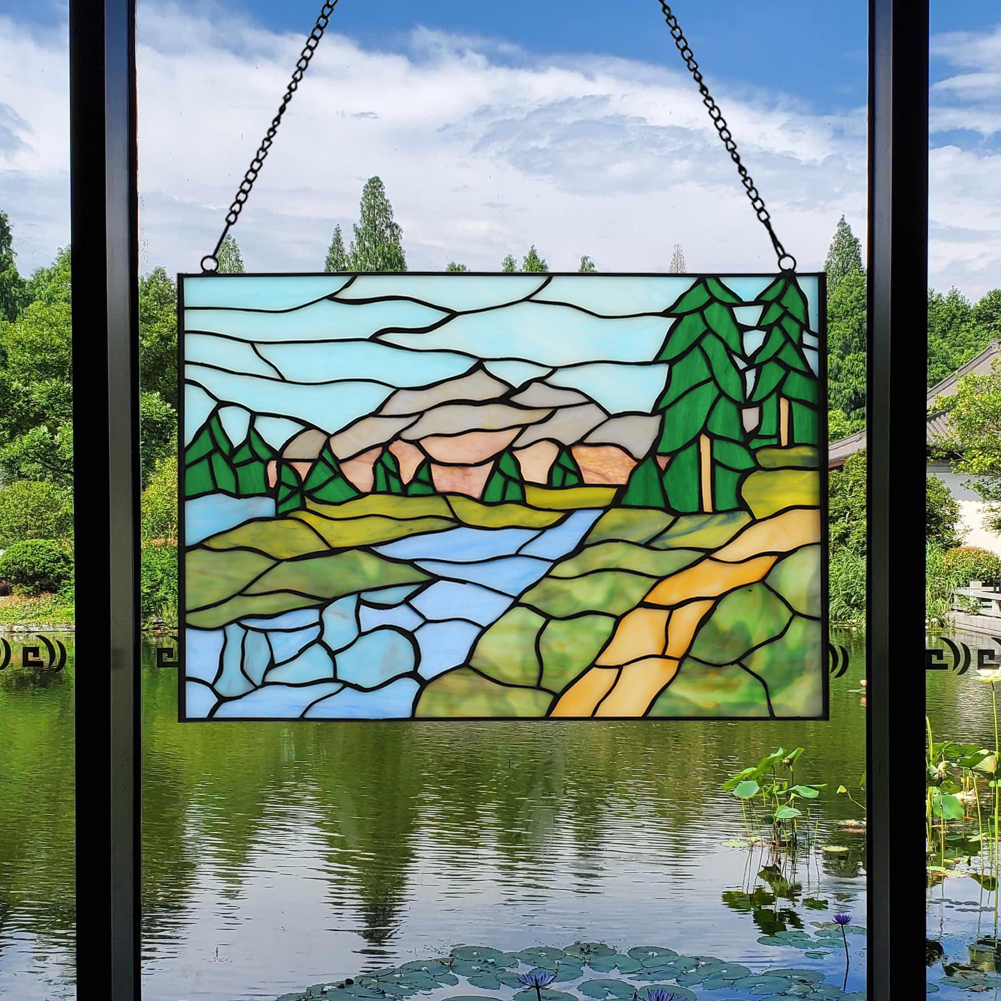 Tiffany Stained Glass Window Panels Round Polychrome Stained Glass
