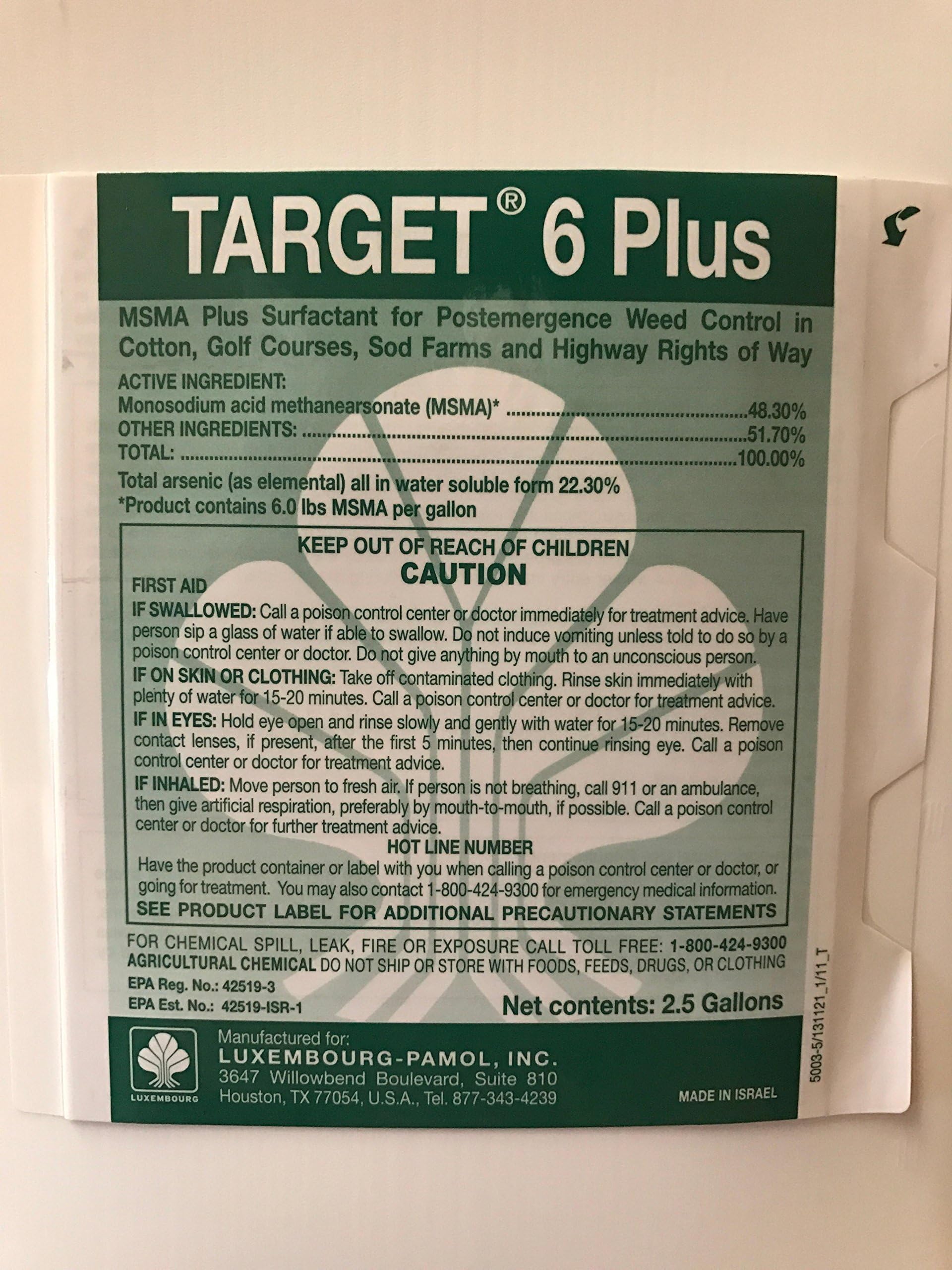 Amazon.com : Target 6 Plus (MSMA) 48.2% Turf Herbicide - 5 gallons:1 ...