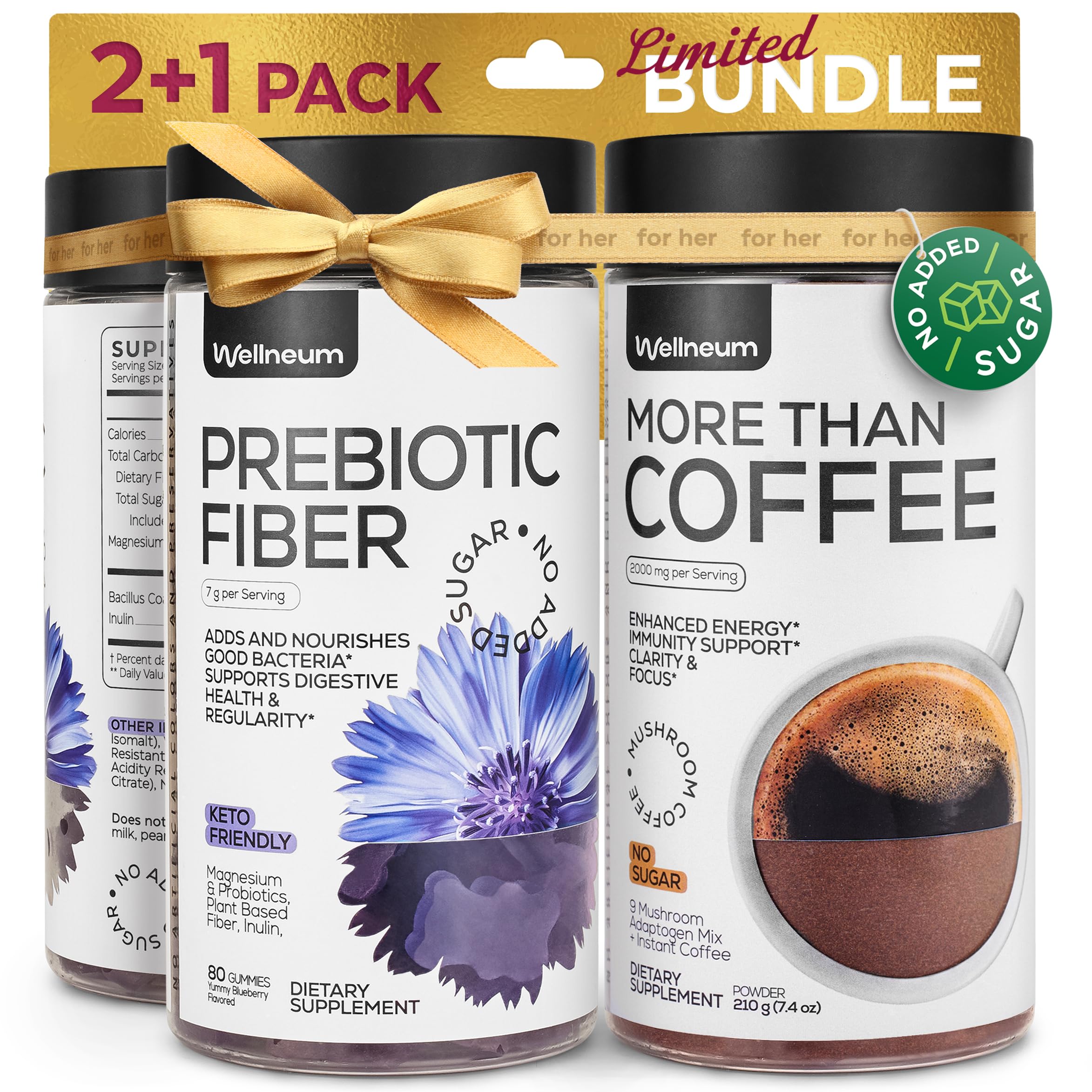 Amazon.com: Mushroom Coffee and High Prebiotic Fiber Gummies Bundle - 9 ...