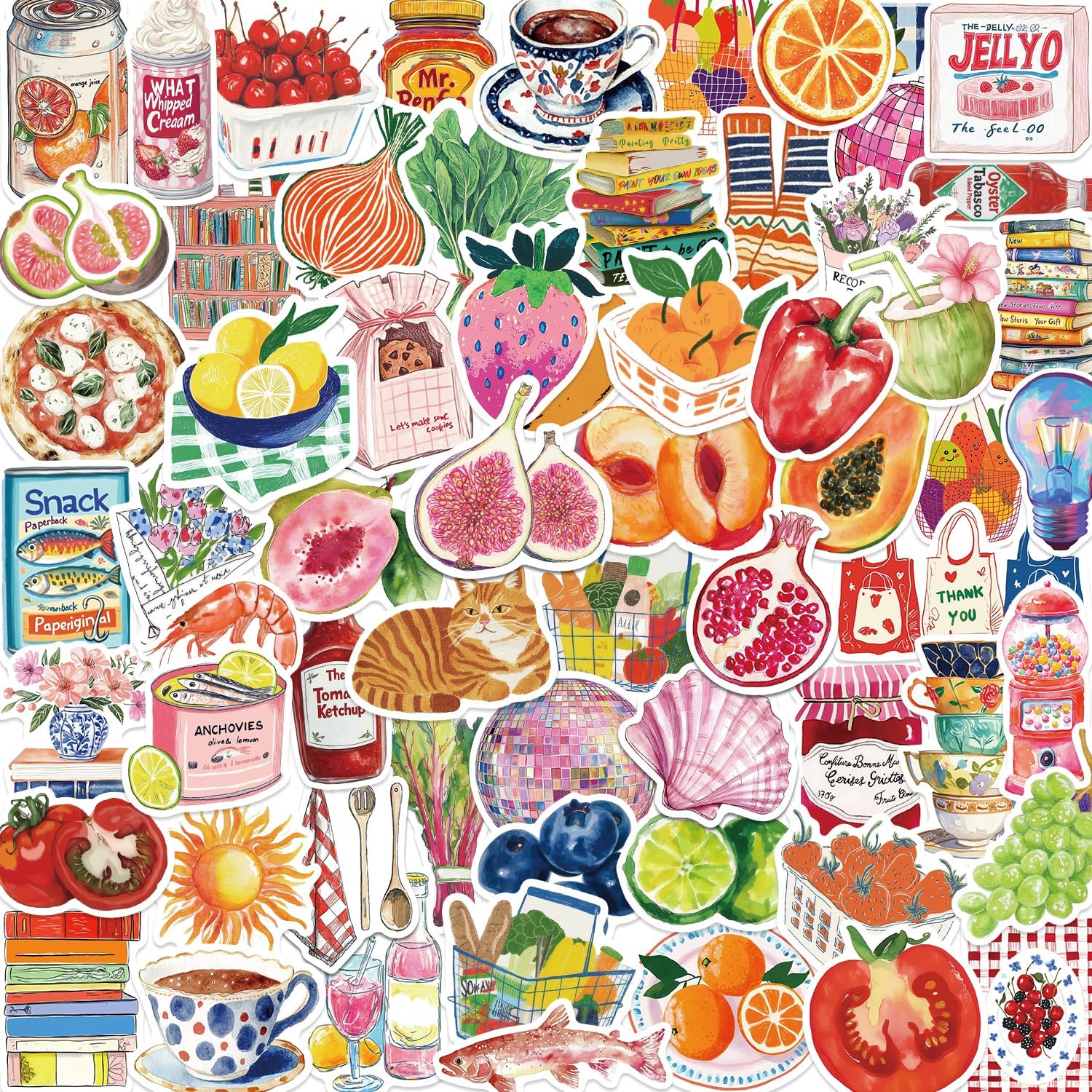 Amazon.com: 100PCS Mediterranean Tomato Aesthetic Stickers,Food Fruits ...