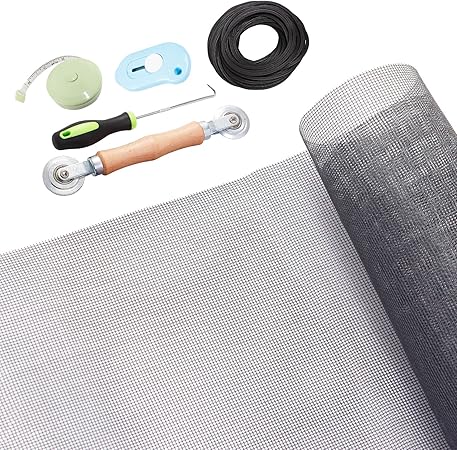 Windows Screen and Screen Door Repair Kit, 48"x118" Charcoal Fiberglass ...