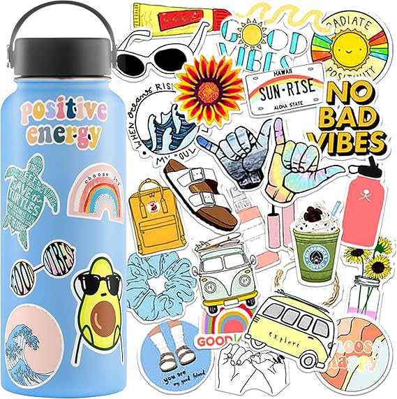 Amazon.com: 35 Pack Water Bottle Stickers Waterproof Stickers VSCO ...
