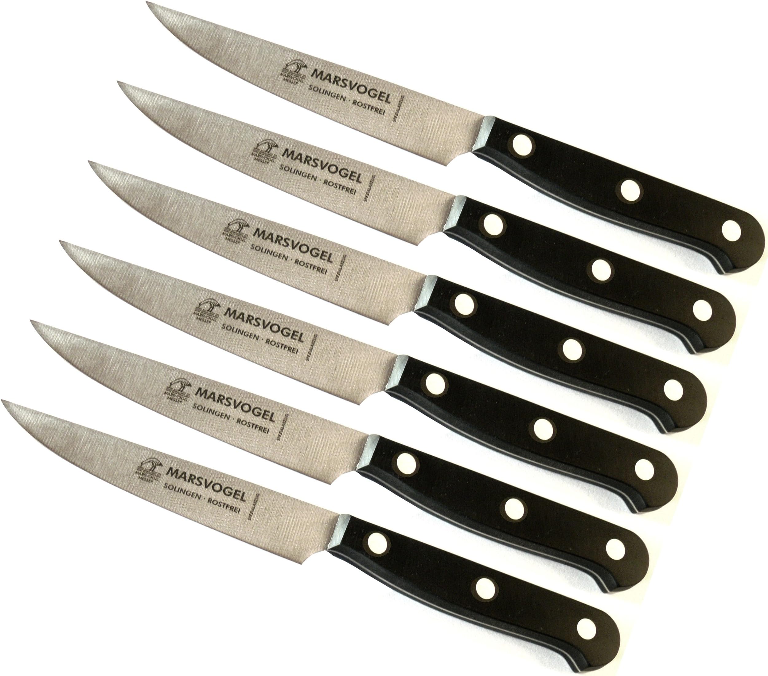 6 Stück Brotzeitmesser 4 1/2" POM Marsvogel Solingen # 82 45 02 ...