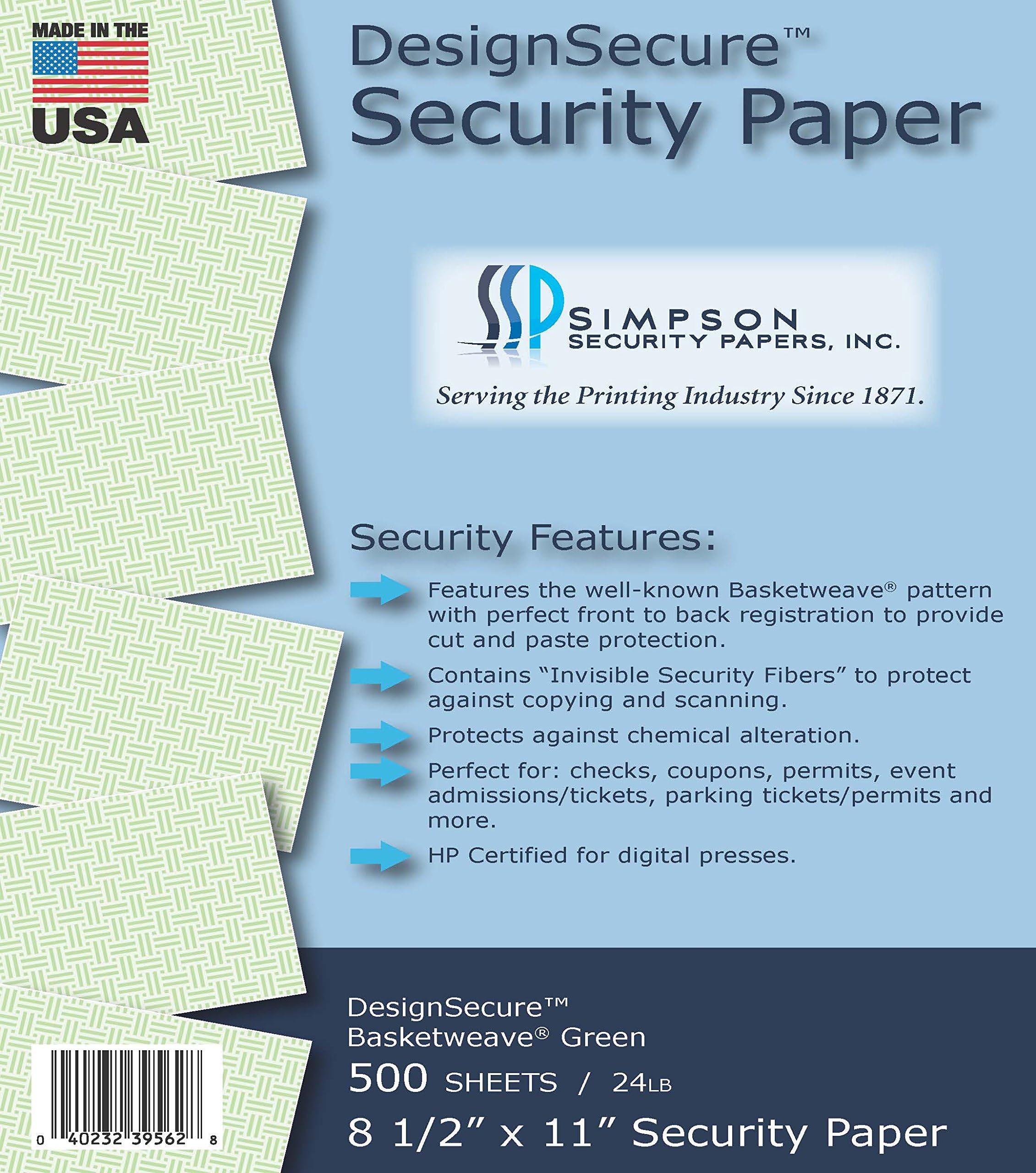 Amazon.com : Simpson Security Papers DesignSecure Basketweave Green ...