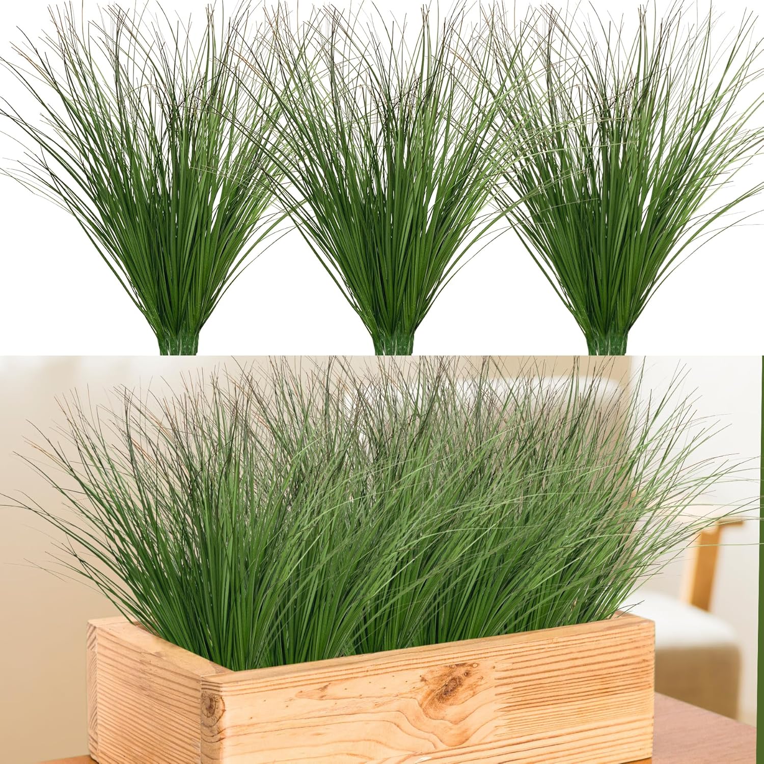 Amazon.com: Ttranewsoo 24PCS Realistic Minimalist Artificial Grass ...