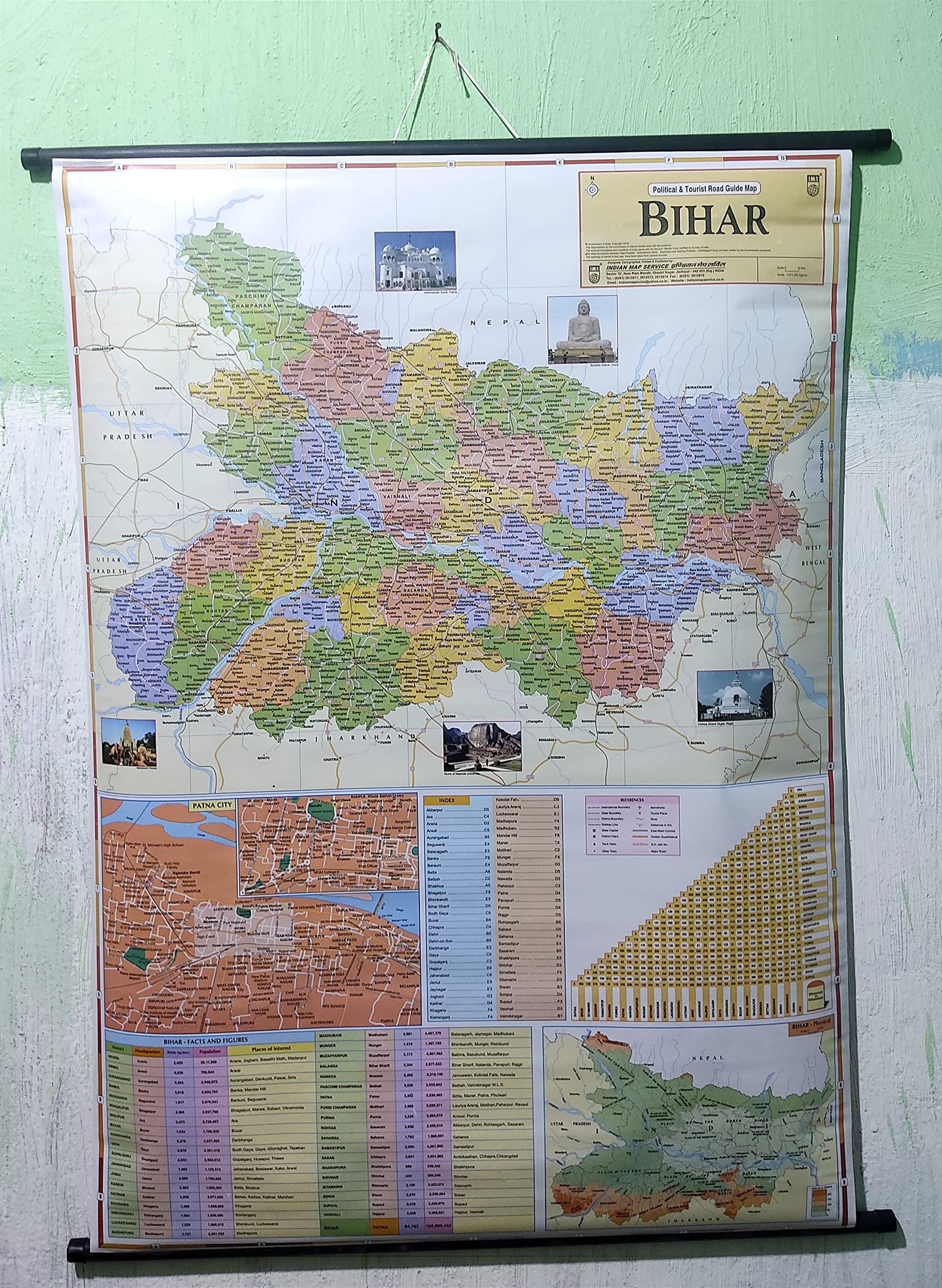 Buy Wall hanging Chart of "Bihar Political & Road Guide" Wall Chart ...