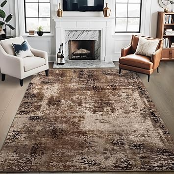 Amazon.com: Merelax Area rugs 4x6 Brown Rug for Bedroom Living Room ...
