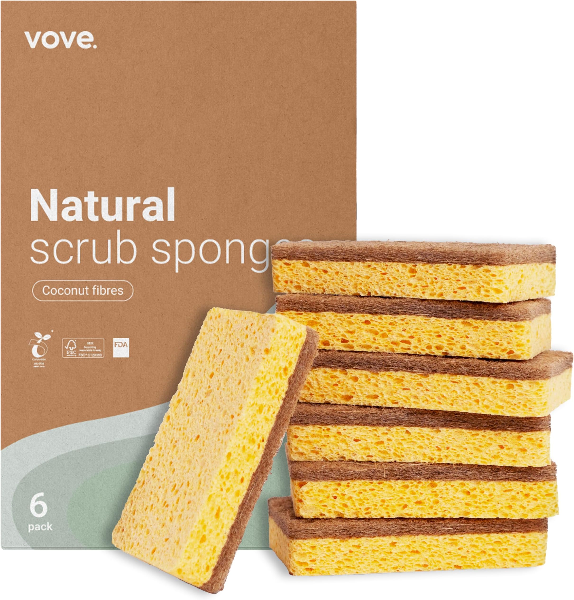 Amazon.com: AIRNEX Pack of 6 S-Shape Non-Scratch Eco Dishwashing Sponge ...