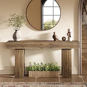 Amazon.com: TRIBEWOOD Entryway Table, 63-Inch Solid Wood Console Table ...