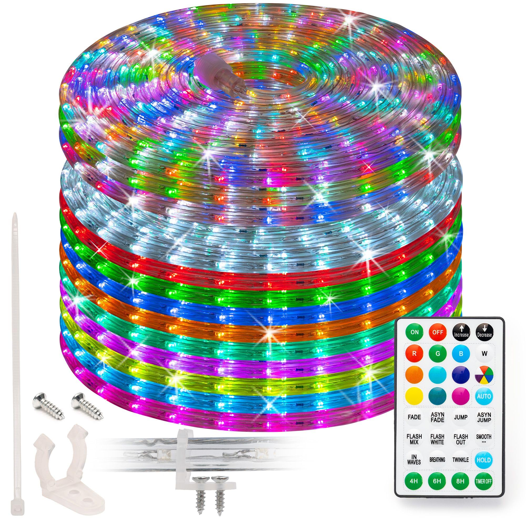Amazon.com: West Ivory 25ft, 288LEDs, 10 Color Changing Rope Light, 12 ...