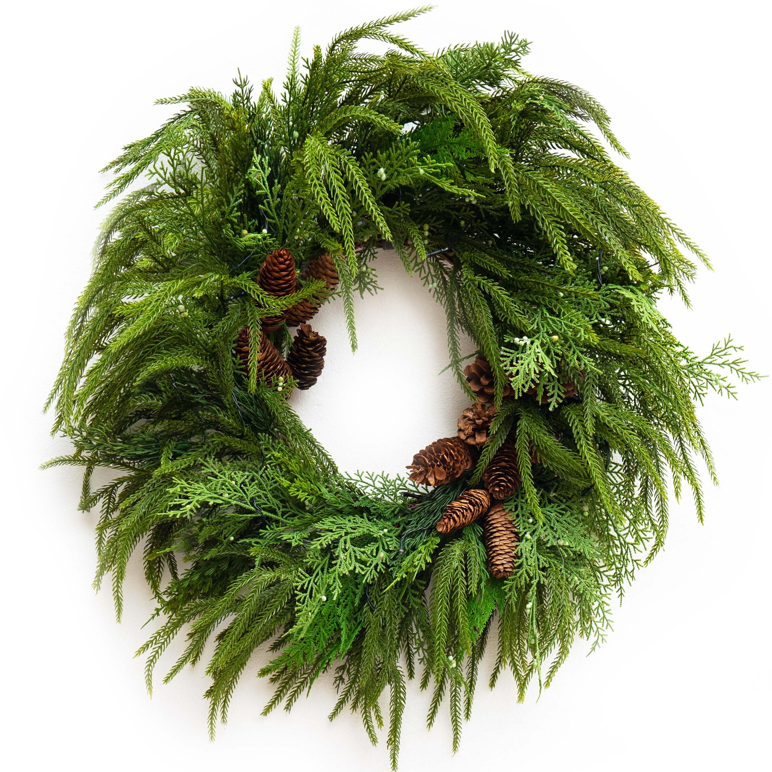 Amazon.com: 24 Inch Real Touch Norfolk Pine Wreaths for Front Door ...