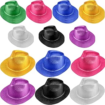 Amazon.com: SGBETTER 28 Pack Plastic Party Hats Bulk Glitter Party Hat ...