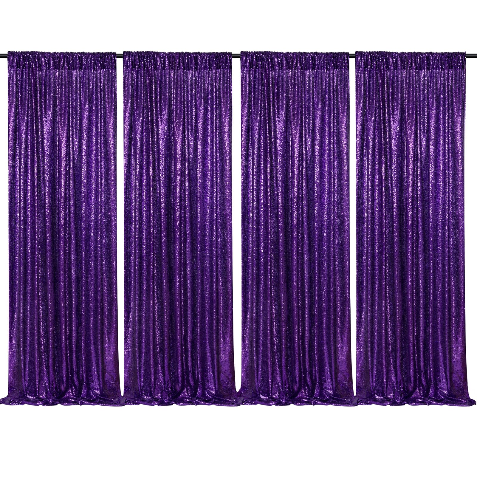 Amazon.com : Purple Sequin Backdrop 4 Panels 2FTx8FT Photo Background ...