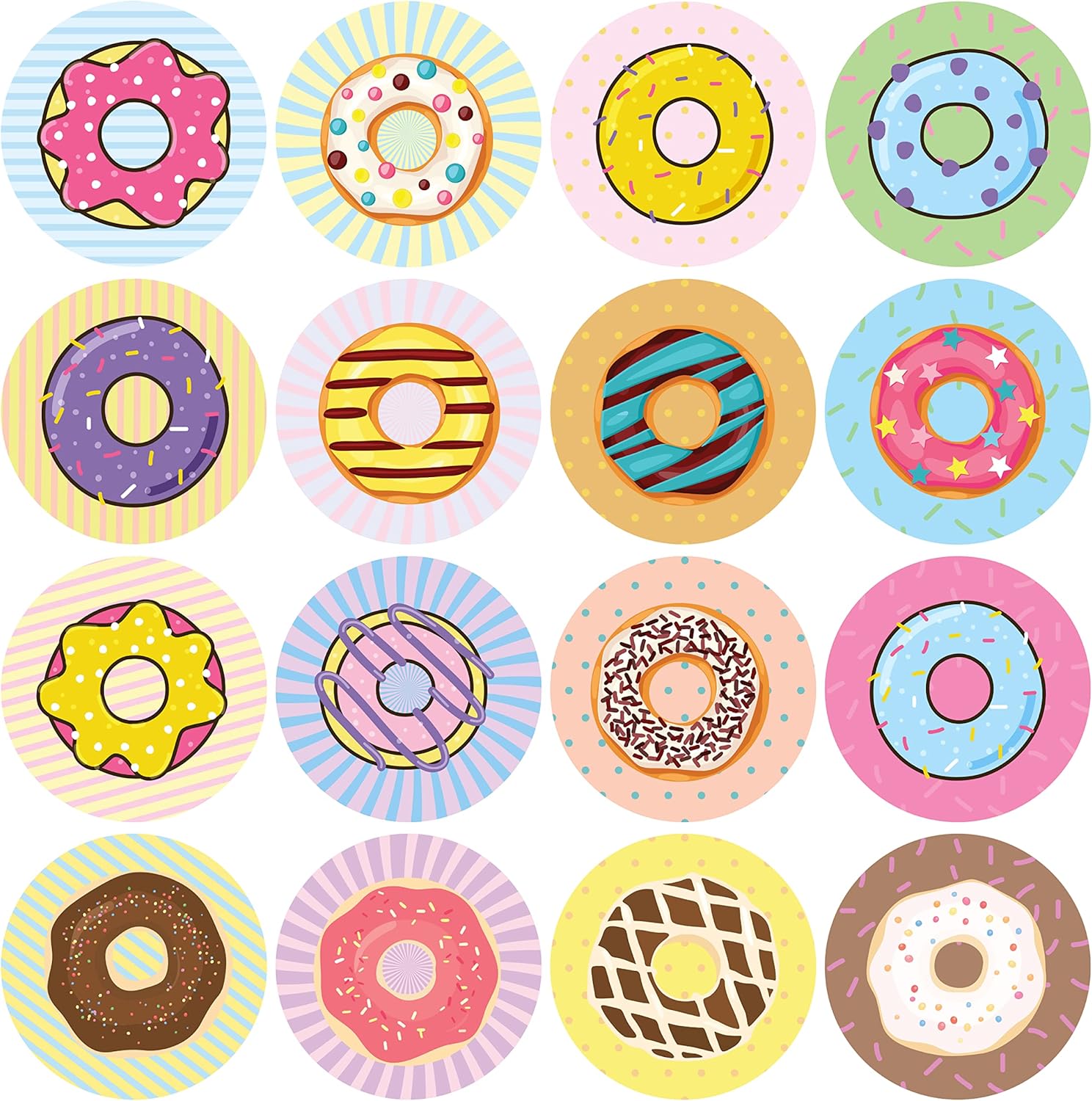 Amazon.com: easykart labels 500 PCs Donut Party Decoration Teacher ...