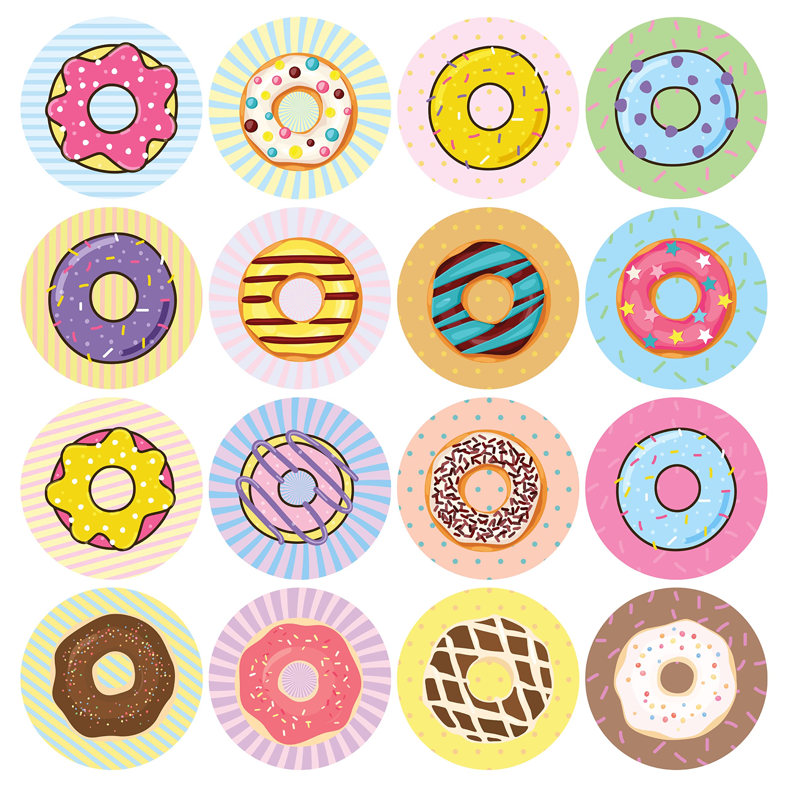 Amazon.com: easykart labels 500 PCs Donut Party Decoration Teacher ...
