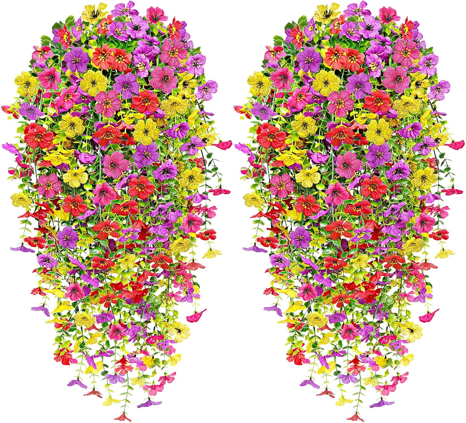 MOTONG 4 PCS Artificial Hanging Flowers, 4 Color of UV Resistant ...