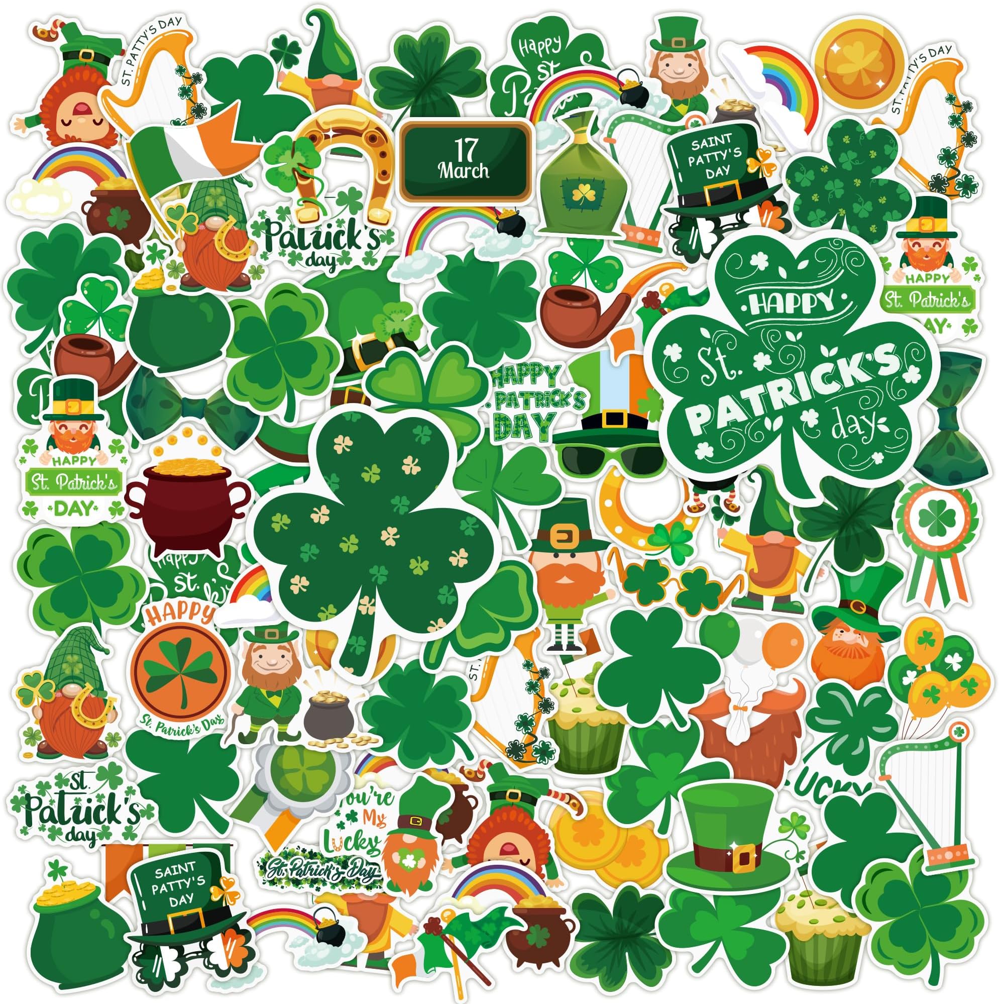 Amazon.com: St. Patrick's Day Stickers Shamrock Stickers for Kids Make ...