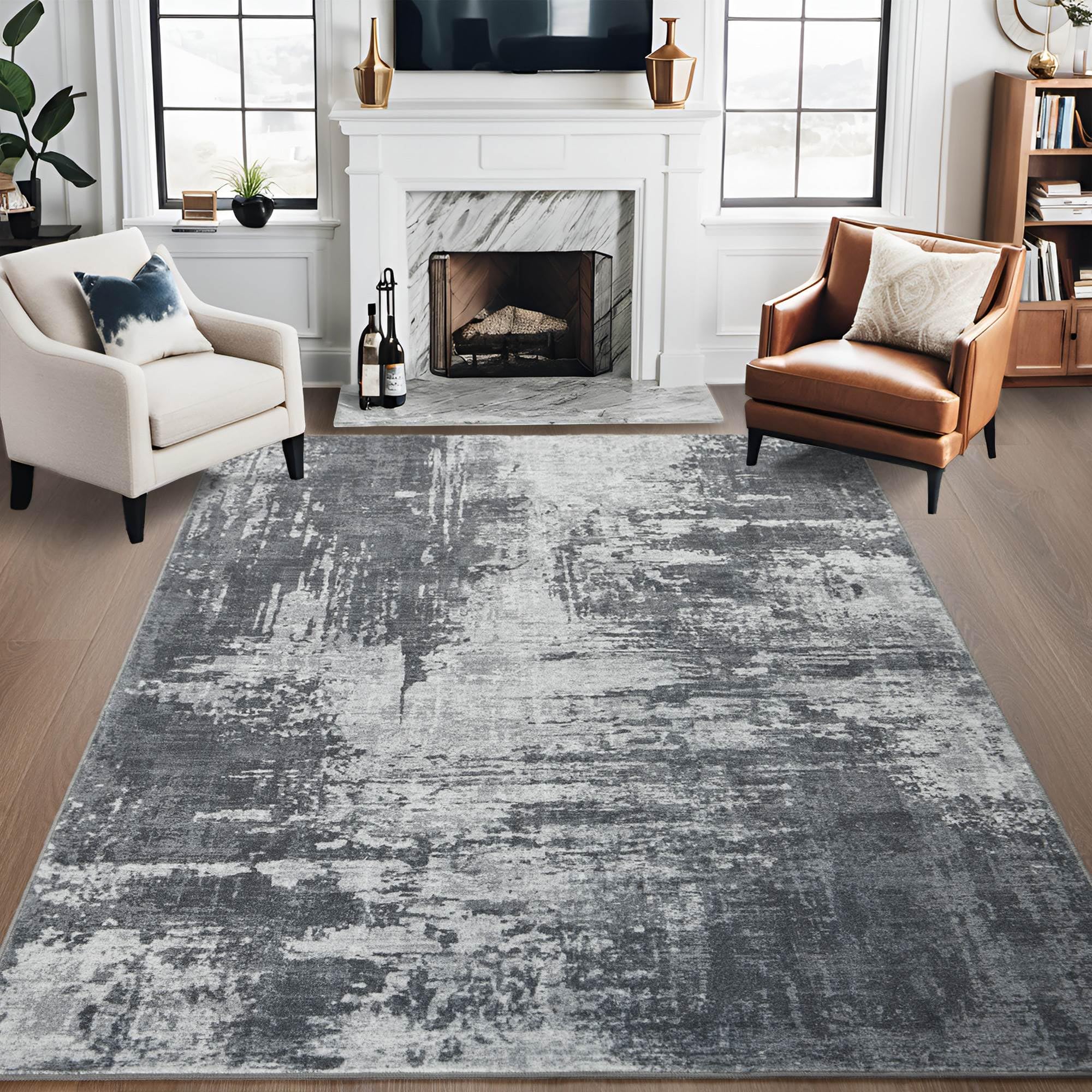 Amazon.com: Merelax Living Room Area Rugs 5x7, Grey Rug for Bedroom ...