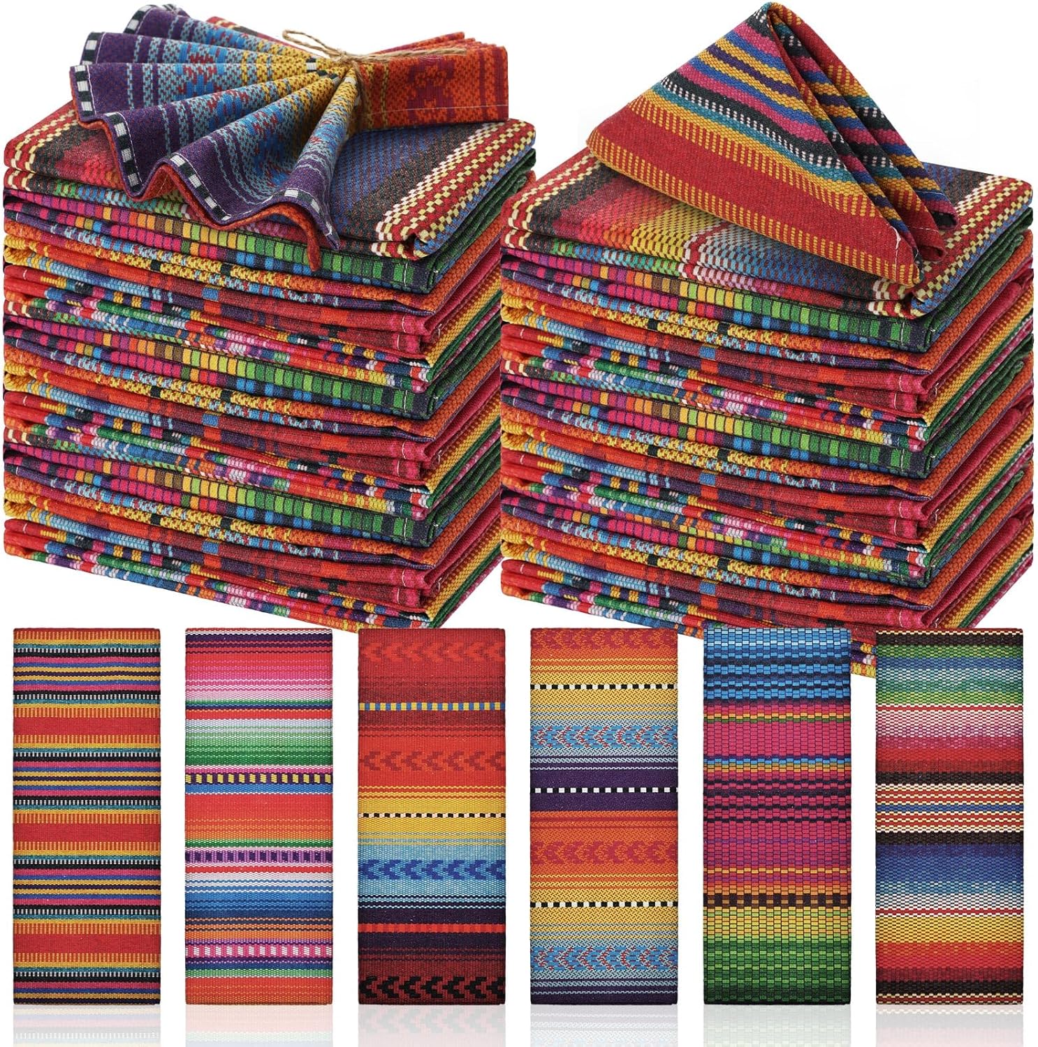 Amazon.com: VitalCozy 24 Pcs Mexican Fiesta Napkins 15''x14.5 ...