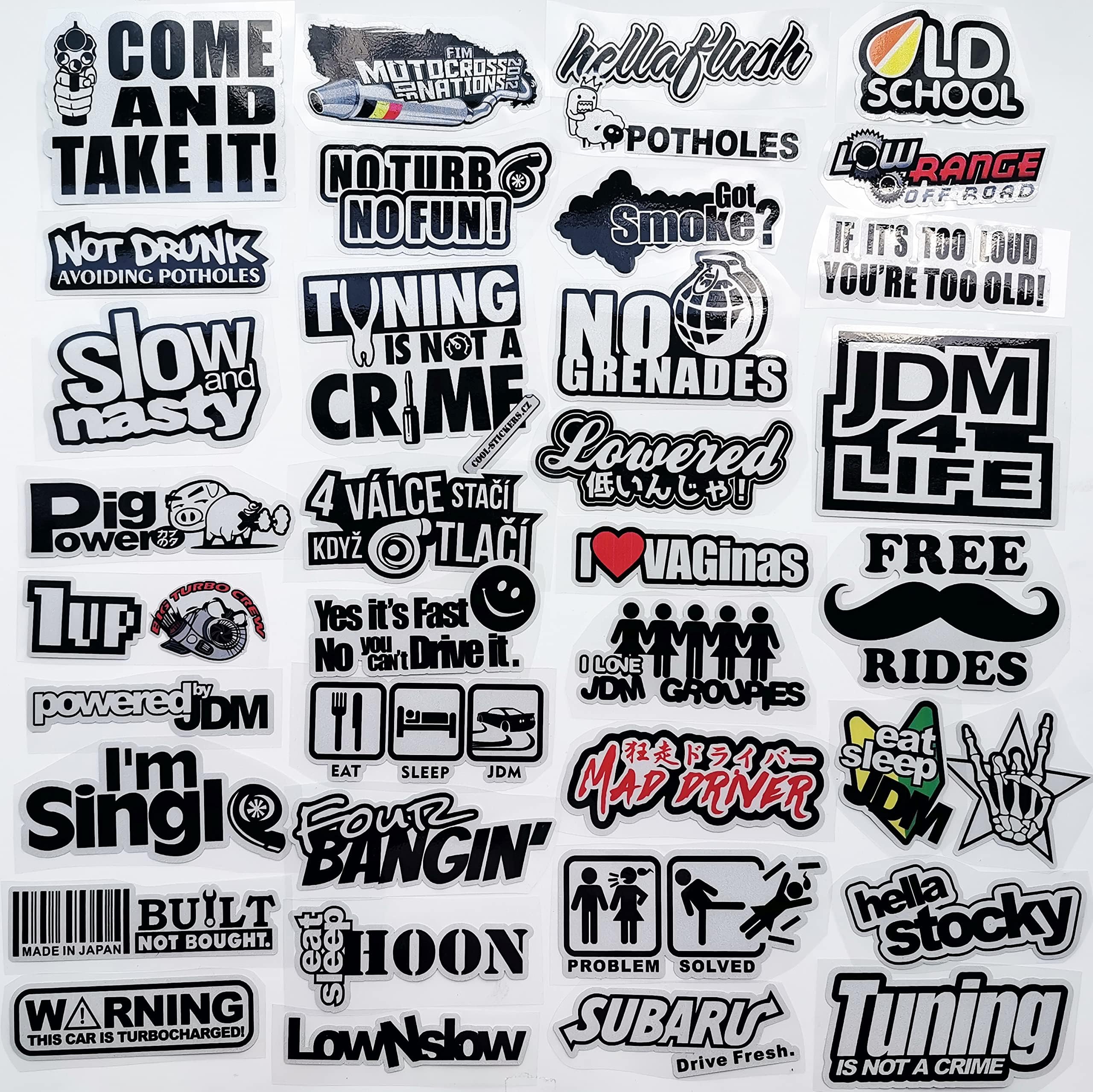 Amazon.com - HiroKun 41Pcs JDM Car Sticker Racing Decale for Cars ...