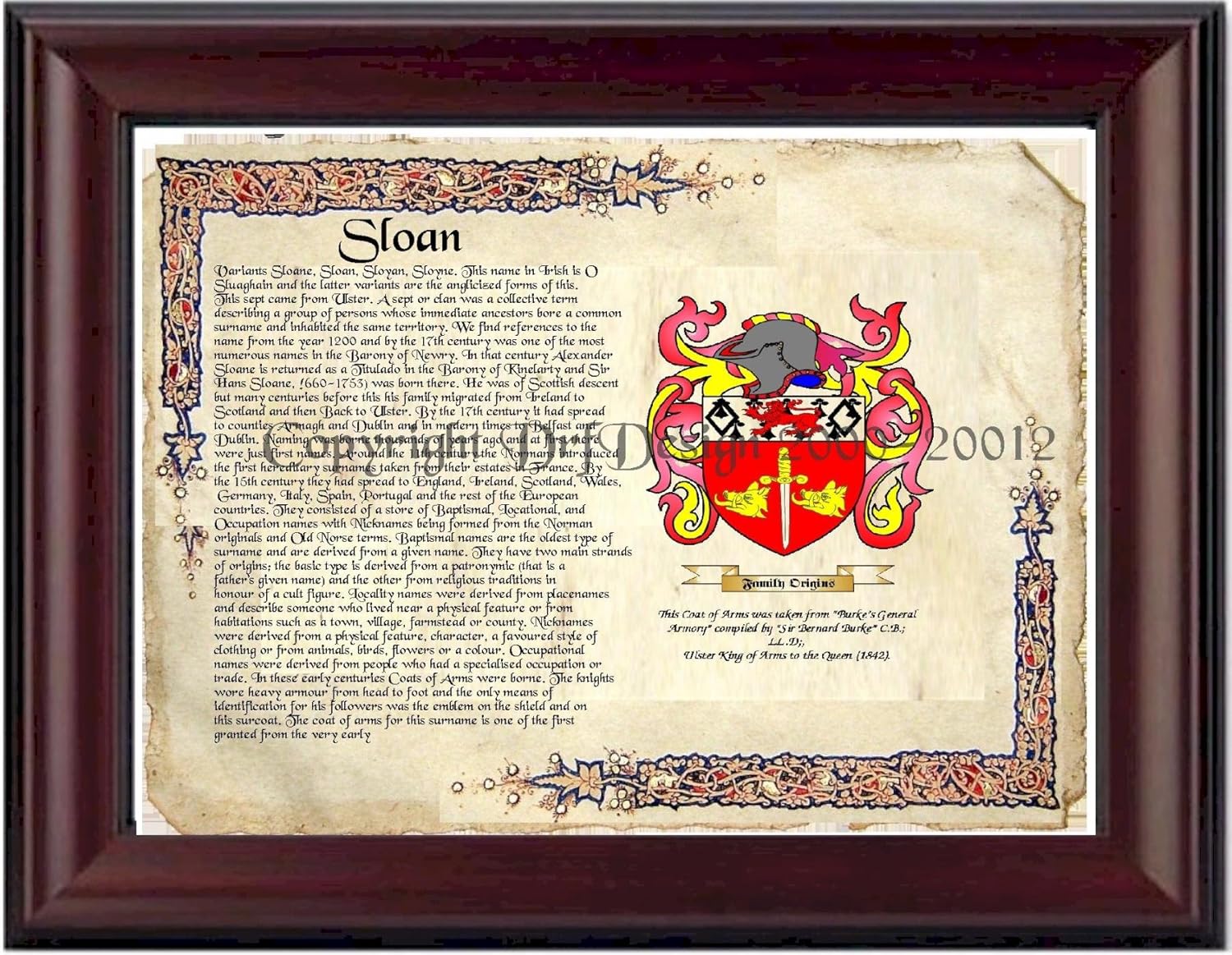 Amazon.com: Sloan Coat of Arms/ Family Crest on Fine Paper and Family ...