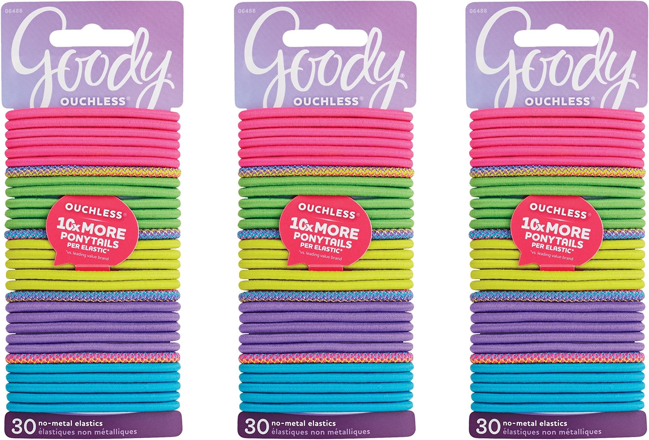 Amazon.com : Goody Ouchless Women's Braided Elastics, Medium Hair, Neon ...