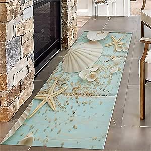 Amazon.com: MUOUCTE Starfish Shell Runner for Entryway, 2.6x7ft, Beach ...