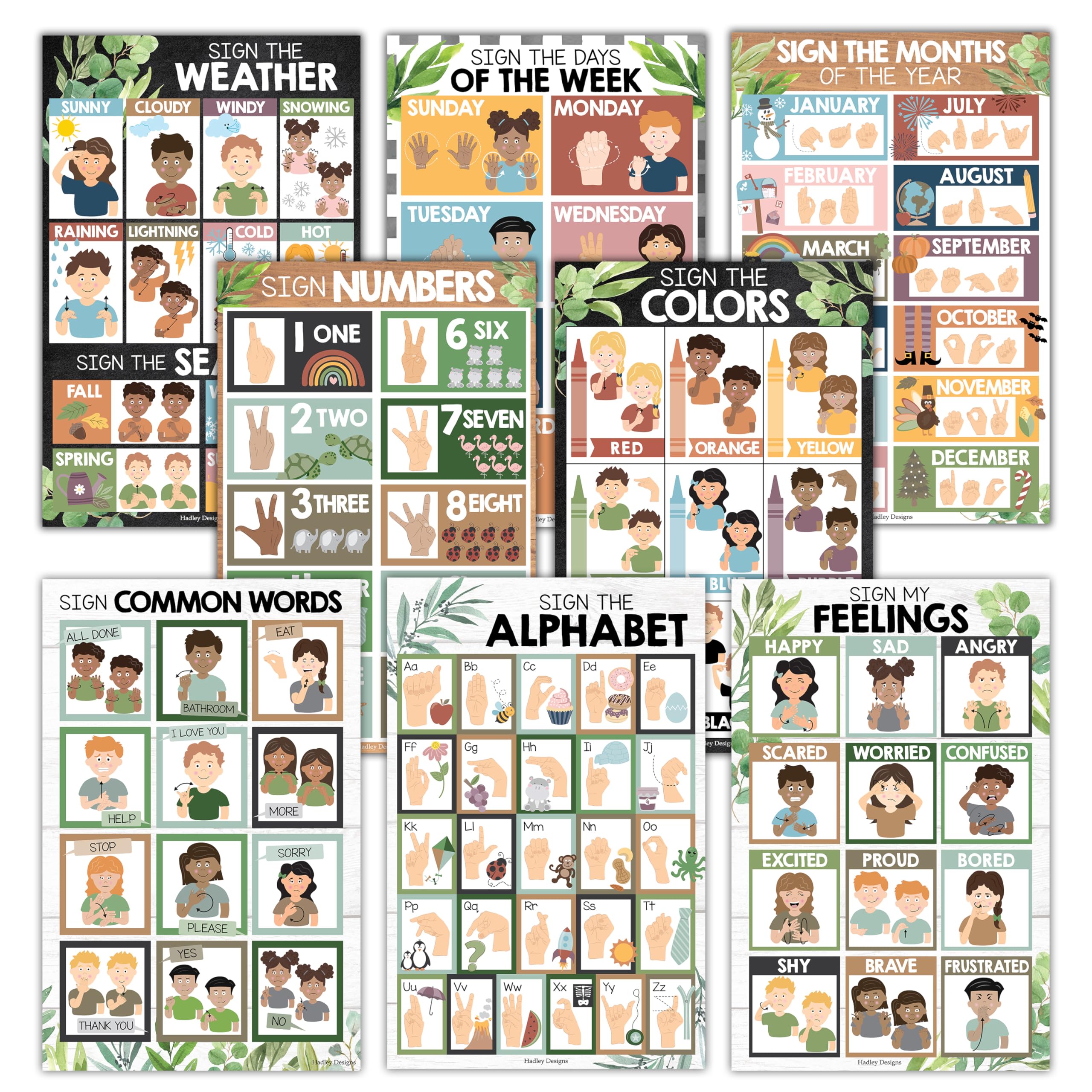 Snapklik.com : Hadley Designs Sign Language Posters For Classroom Decor ...