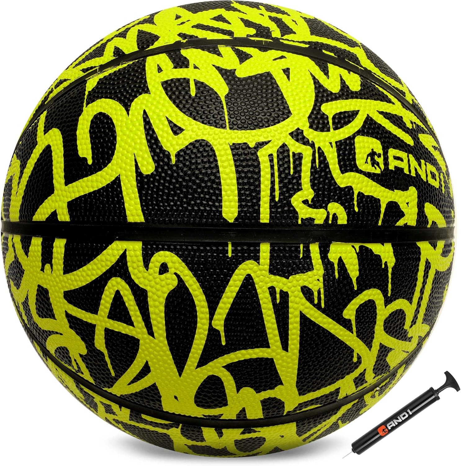 AND1 Fantom Rubber Basketball & Pump (Graffiti Series)- Official Size 7 ...
