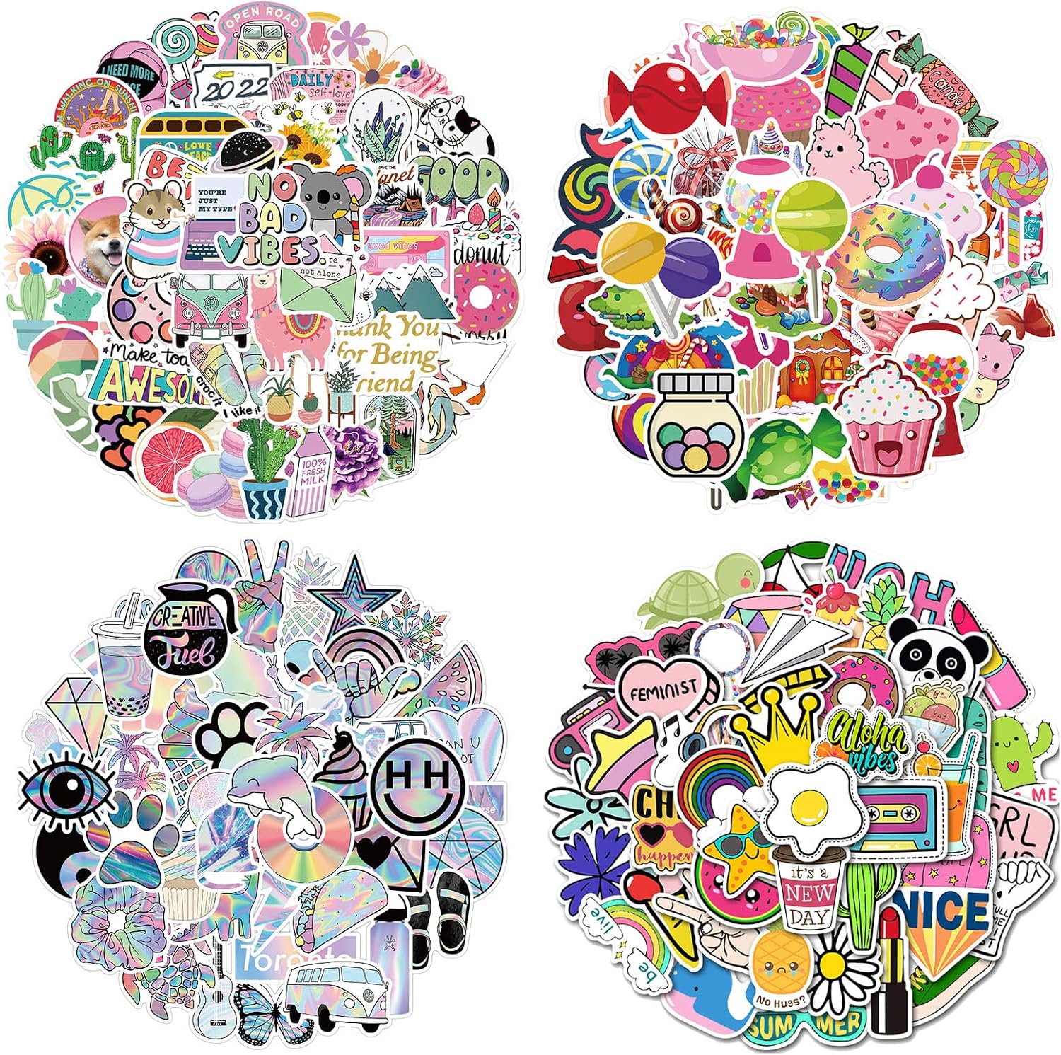 NITAIUN 200 Pcs Cartoon Stickers Pack, Personalised Cute Decals, for ...