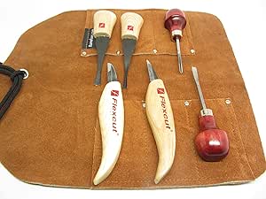 Amazon.com: Flexcut Beginner Palm and Knife Set Ramelson Gouge & Bent V Woodcarving Tools : Arts ...