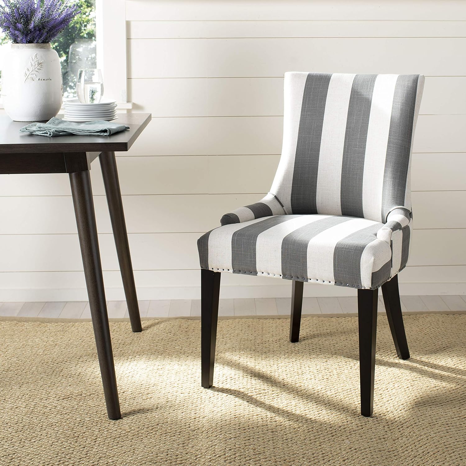 Amazon.com - Safavieh Mercer Collection Eva and White Striped Dining ...