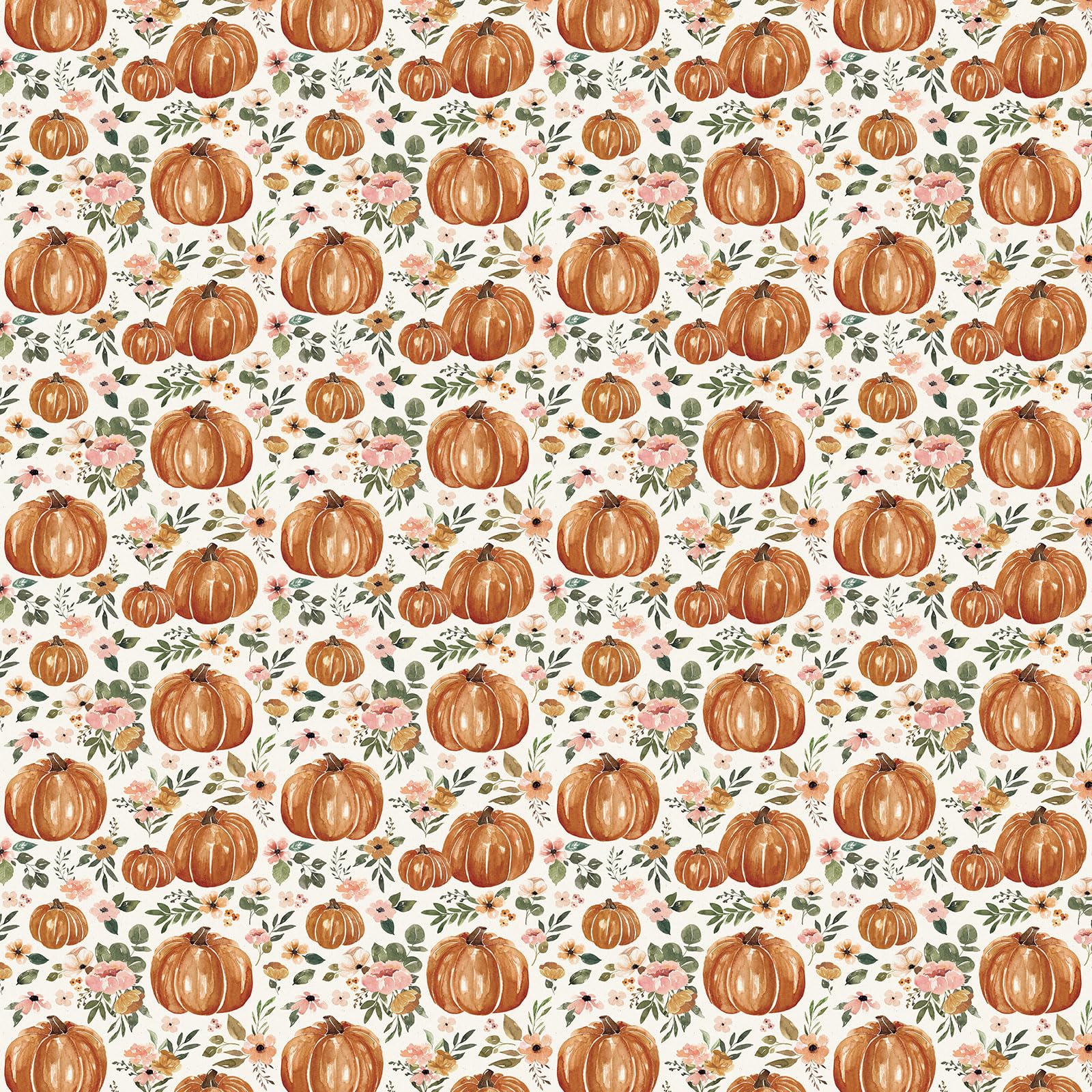 Amazon.com: AnyDesign Fall Cotton Fabric Bundles Watercolor Pumpkin ...