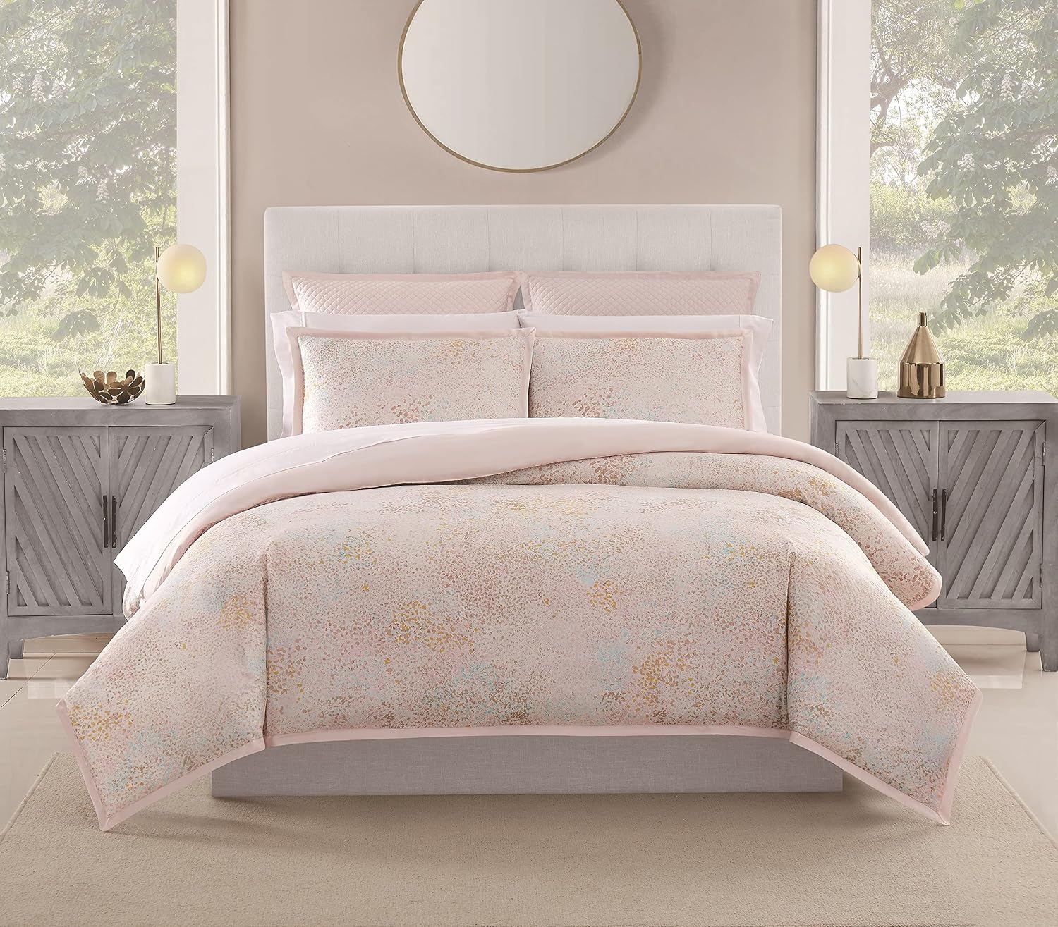 Charisma - Queen 3 Piece Comforter and Sham Set - Soft Watercolor ...