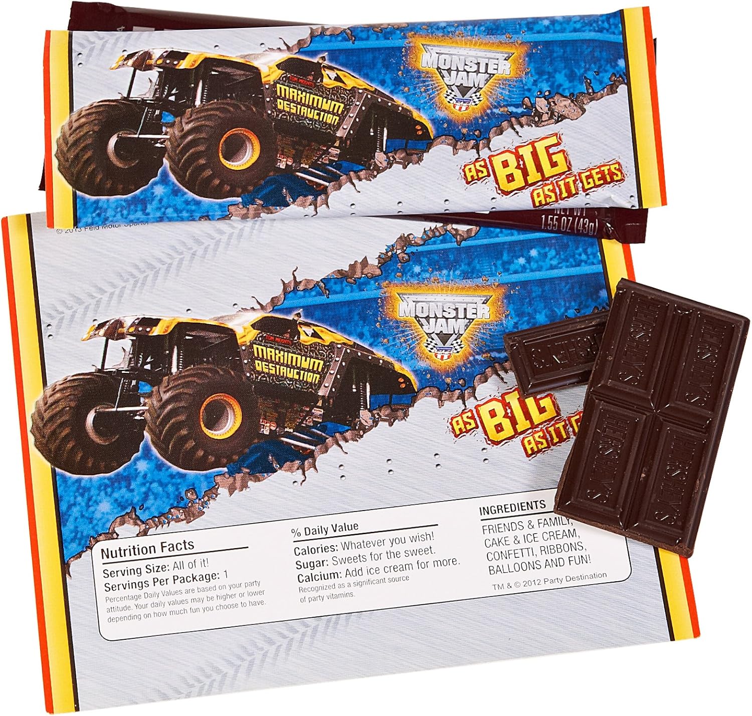 Amazon.com: Monster Jam 3D Large Candy Bar Wrappers: Childrens Party ...
