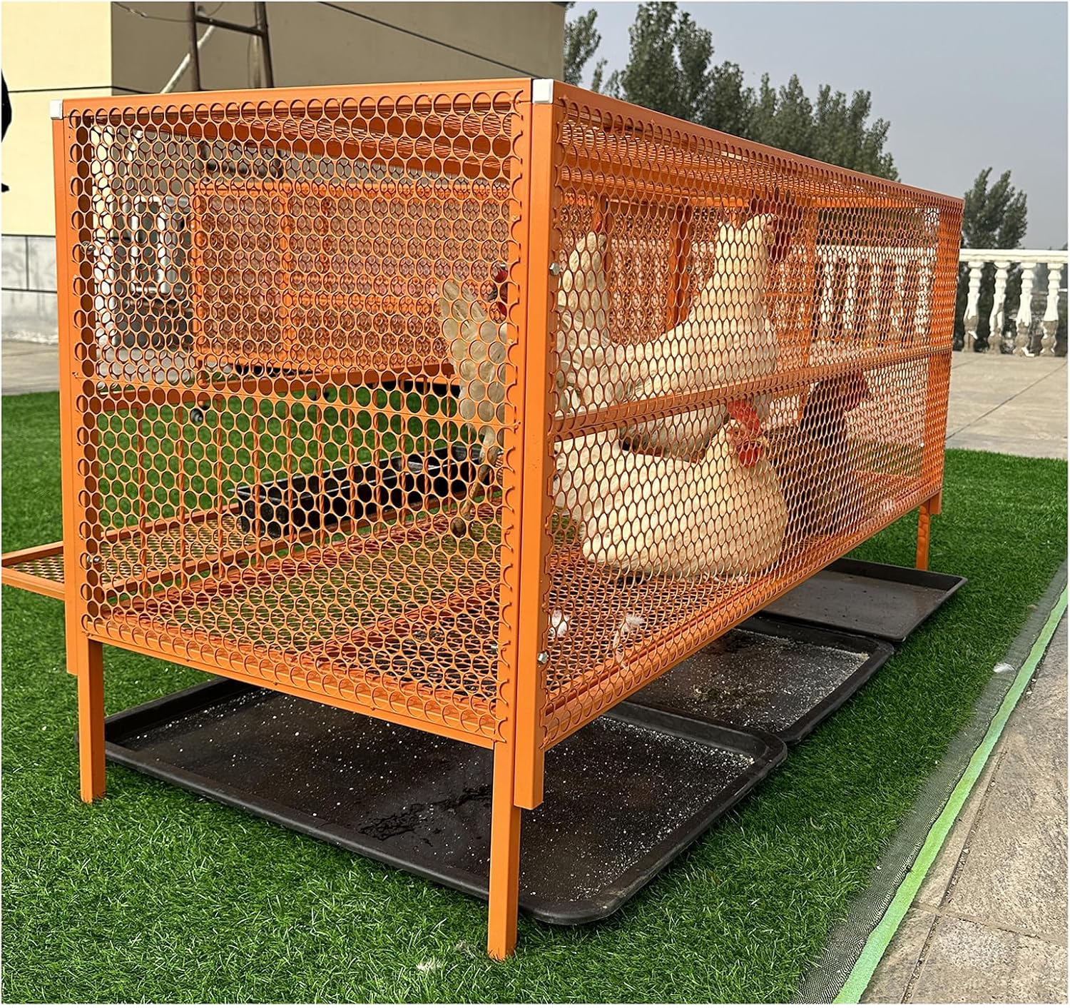 Amazon.com: Chicken Run For Yard Galvanized Metal Chicken Coop Poultry ...