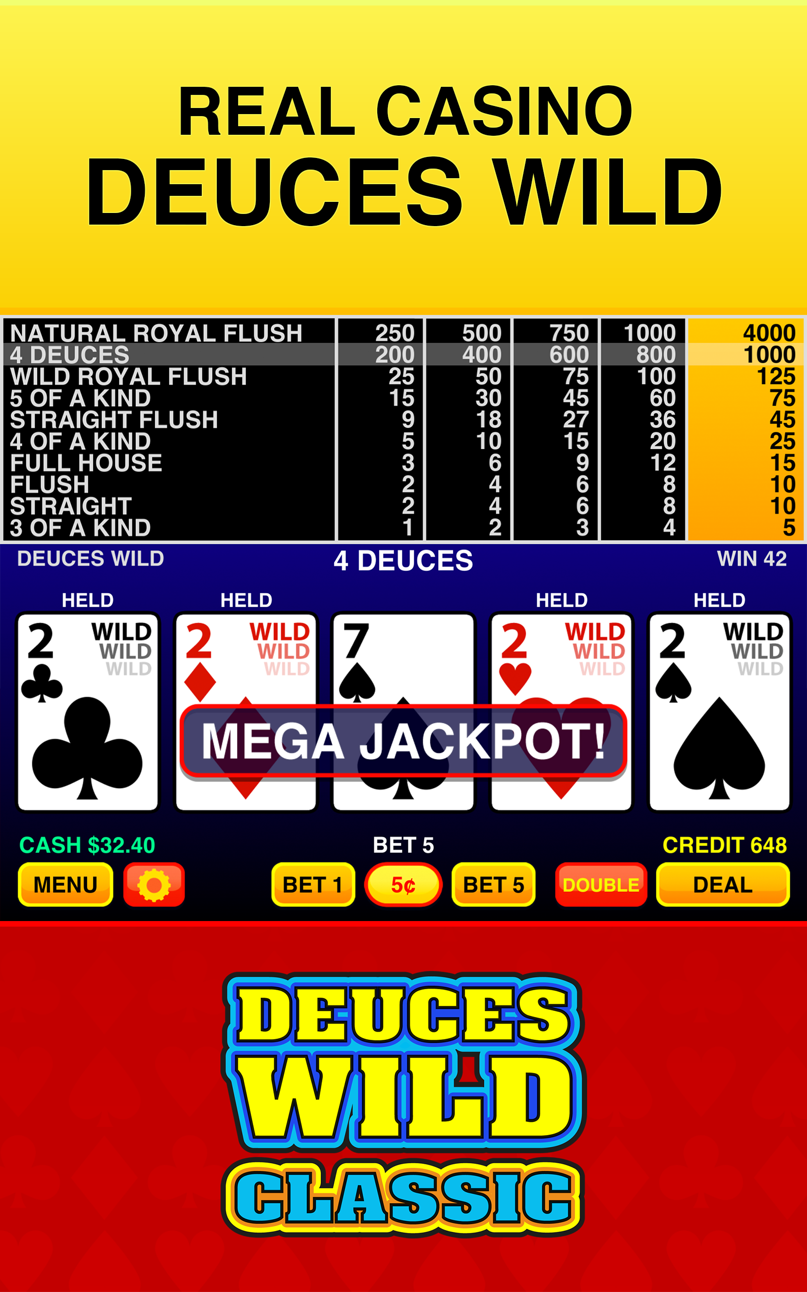 Deuces Wild Classic - Casino Vegas Video Poker - App on Amazon Appstore