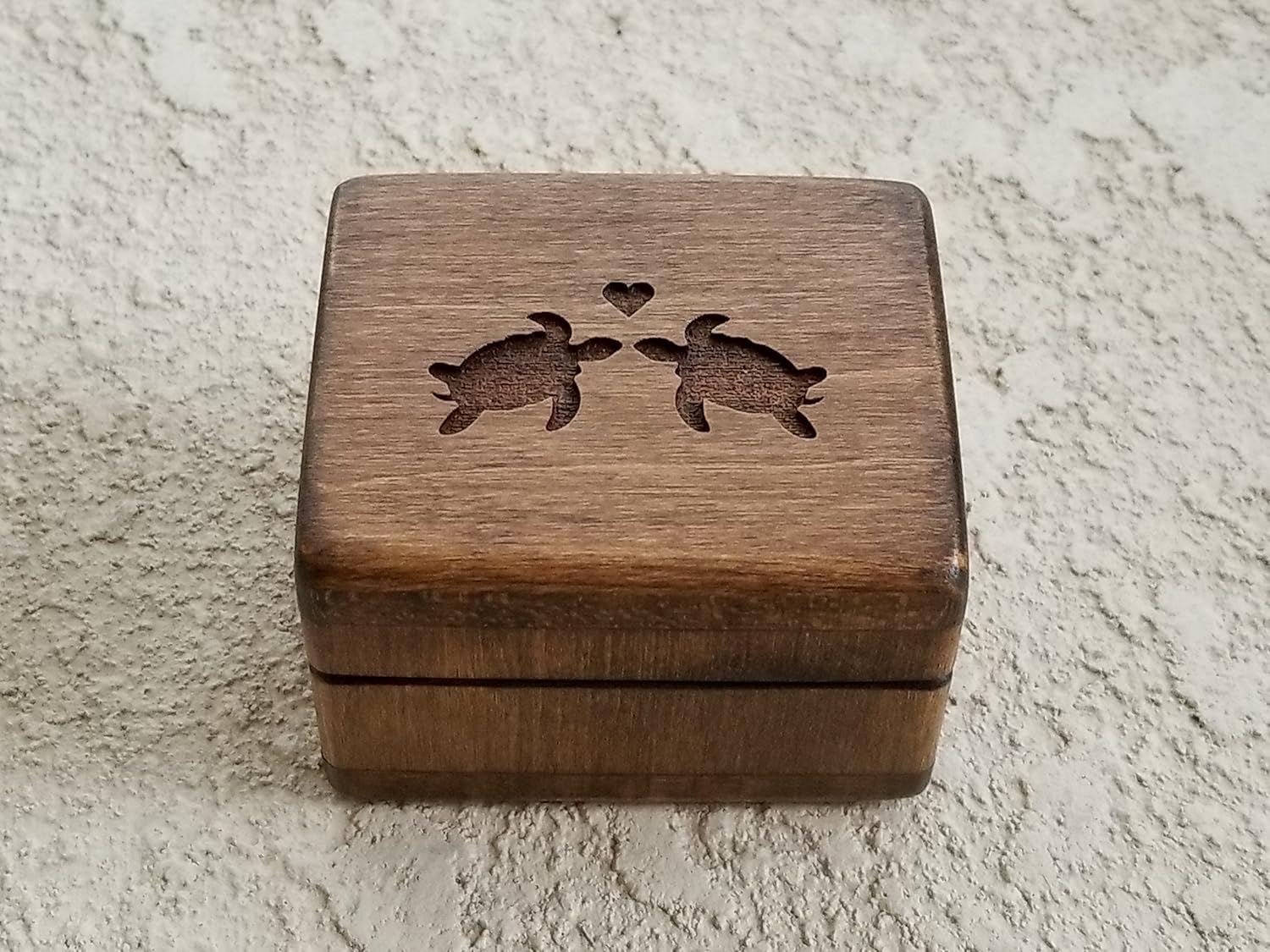 Amazon.com: Custom engraved wooden ring box, love turtles, sea turtles ...