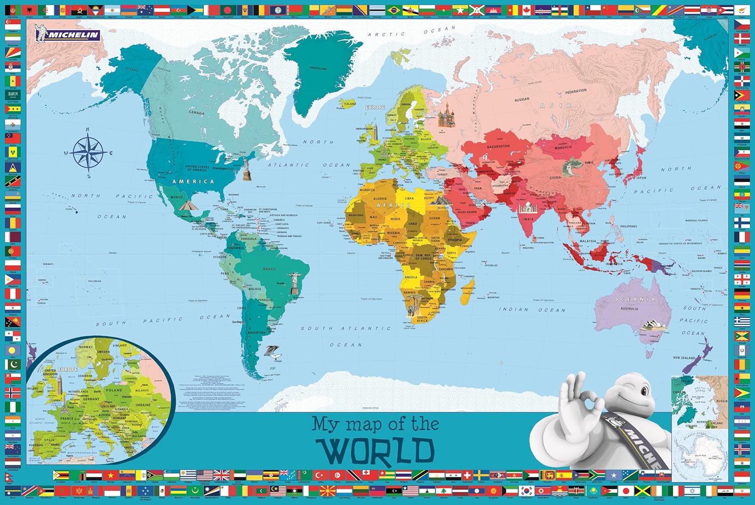 My Map of the World [Children's Wall Map]: Michelin: 9782067194014 ...