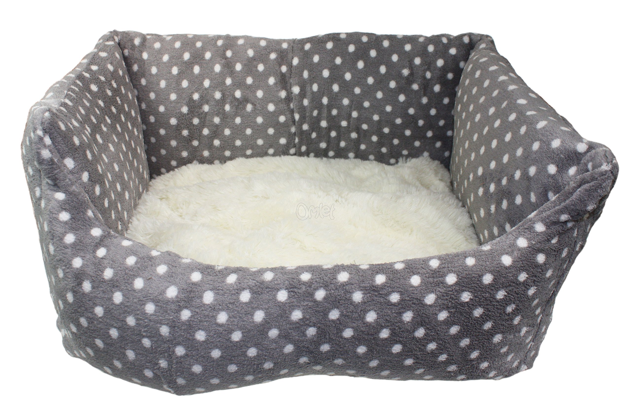 Rosewood Grey & Cream Snuggle Plush Dog Bed, 52 x 45cm : Amazon.co.uk ...
