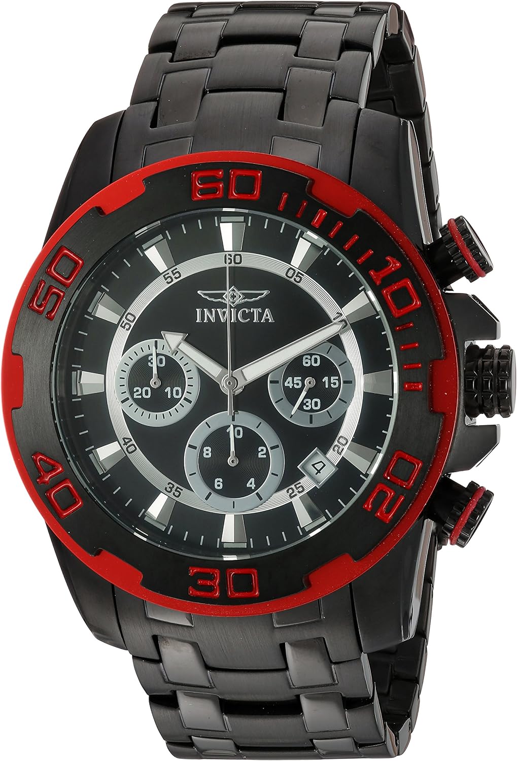 Invicta Men's Pro Diver Quartz Watch with Stainless-Steel Strap, Black ...