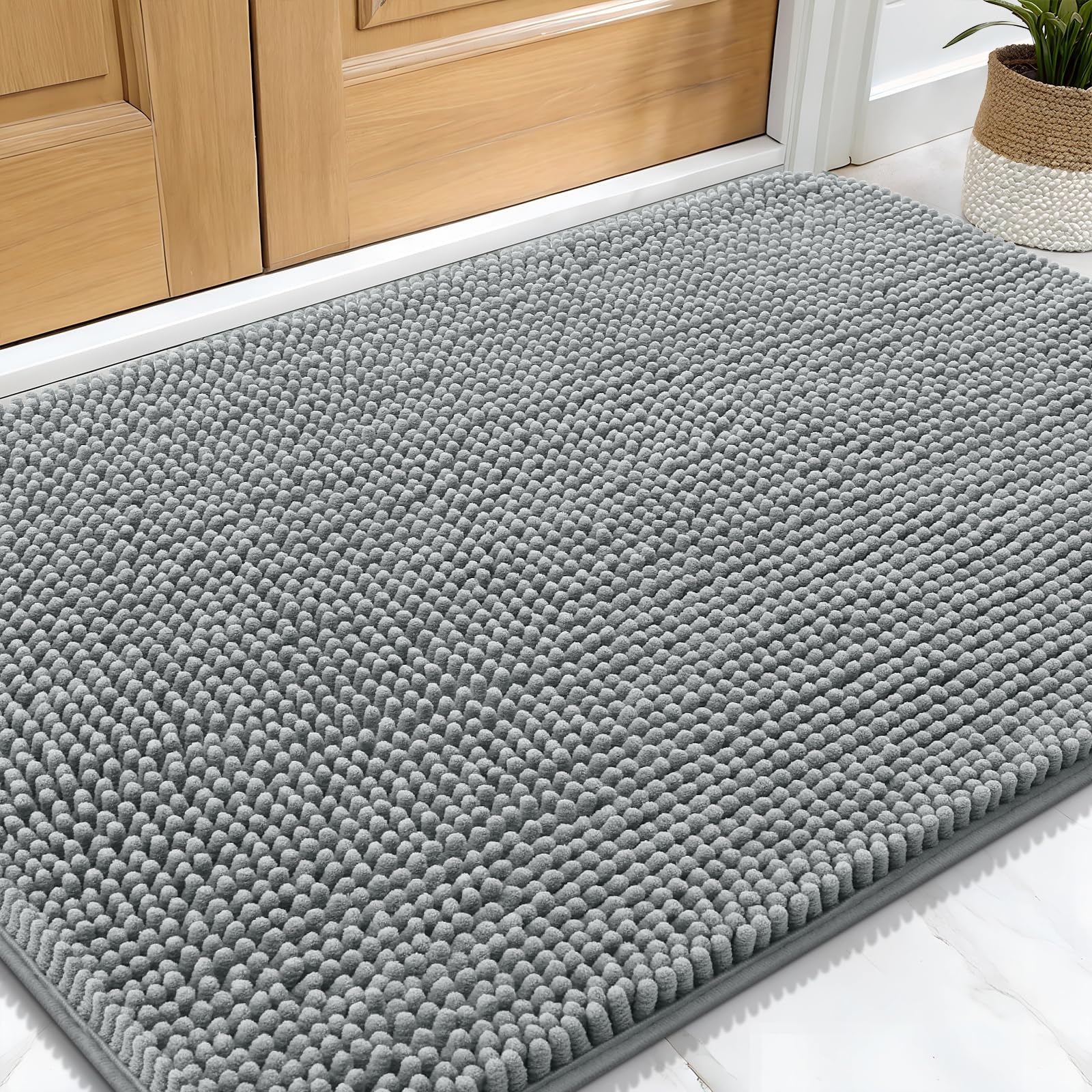 Amazon.com: Muddy Mat® 2-in-1 Set: AS-SEEN-ON-TV Grey Microfiber Door ...