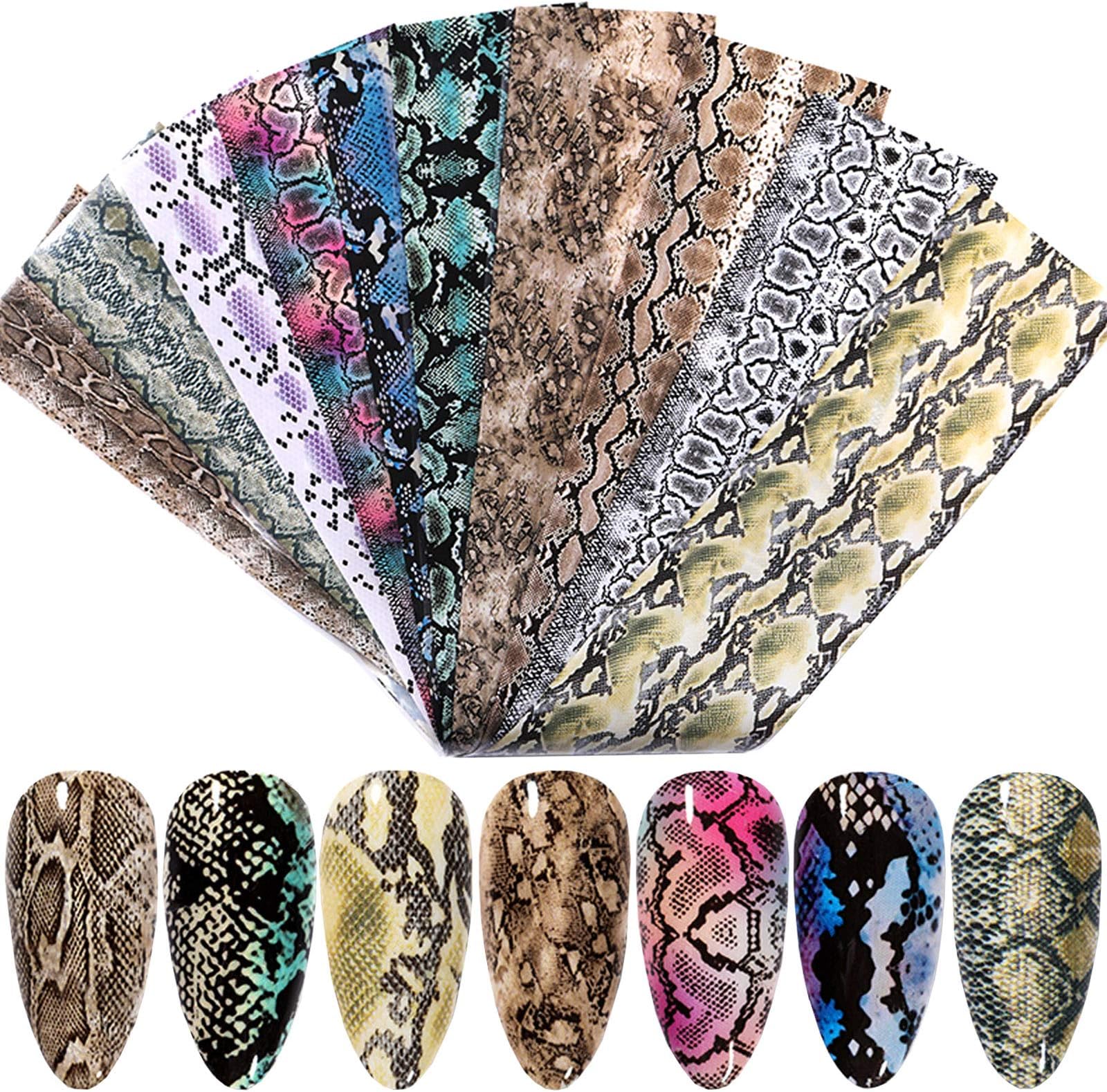 Amazon.com: 50 Sheets Nail Art Foil Transfer Stickers Laser Flower ...