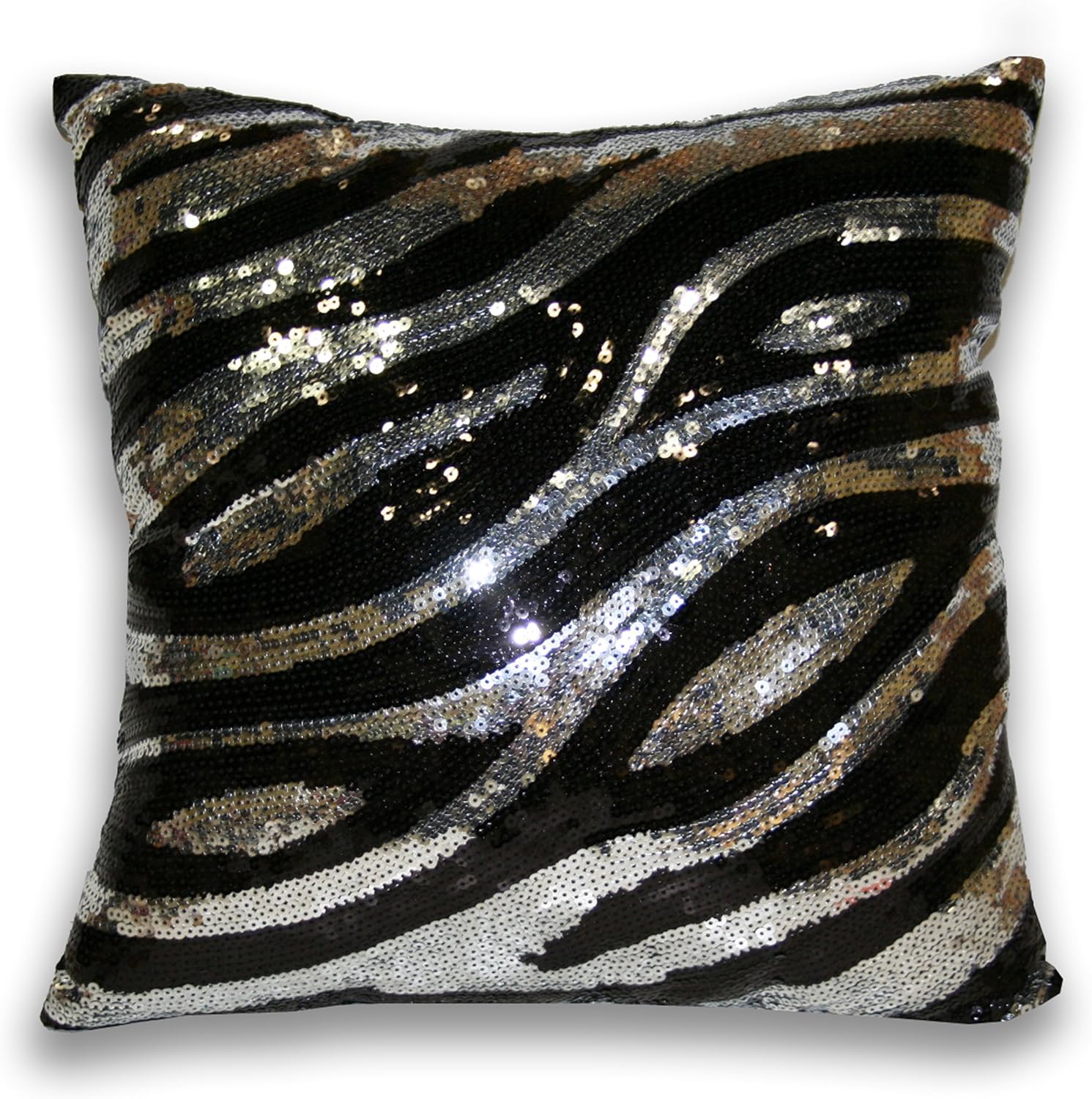 Amazon.com: Thro by Marlo Lorenz 4158 All Over Sequin Zebra 16 by 16 ...