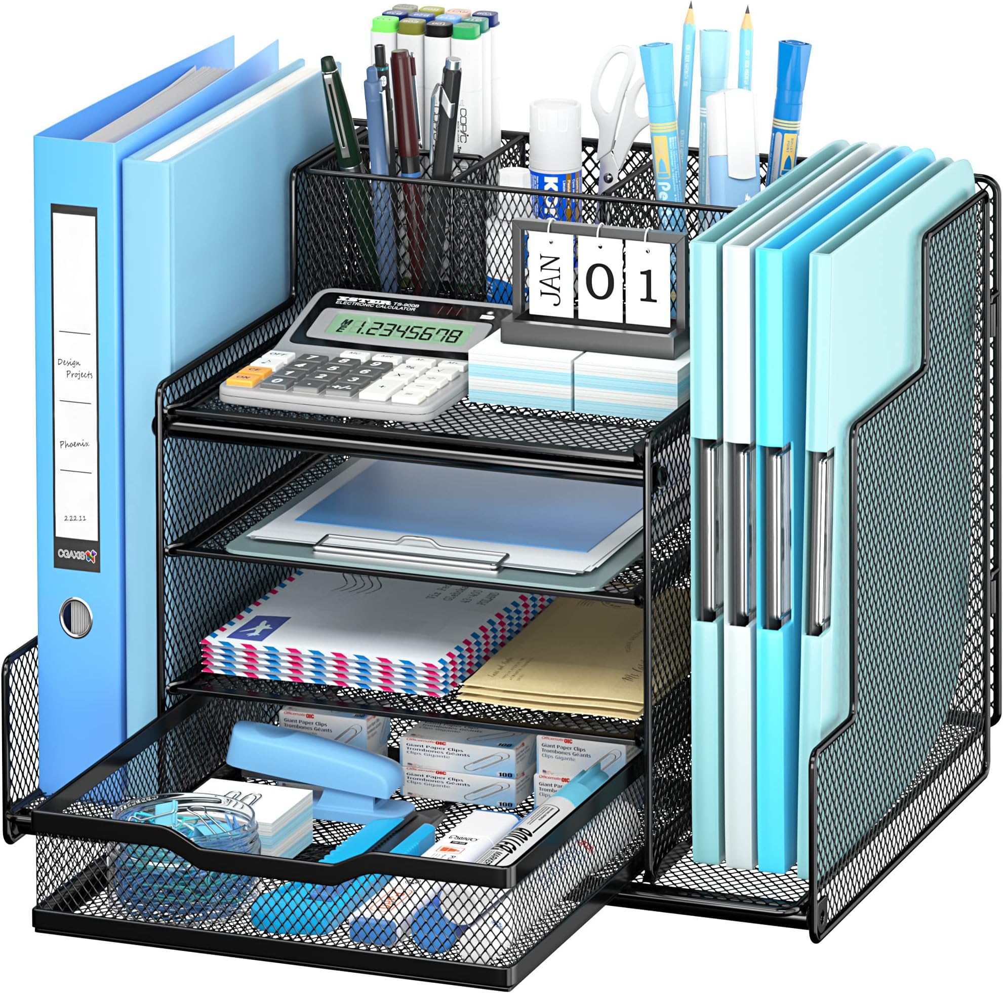 Amazon.com: VIVSOL Desk Organizer and Accessories Storage with 5-Tier ...