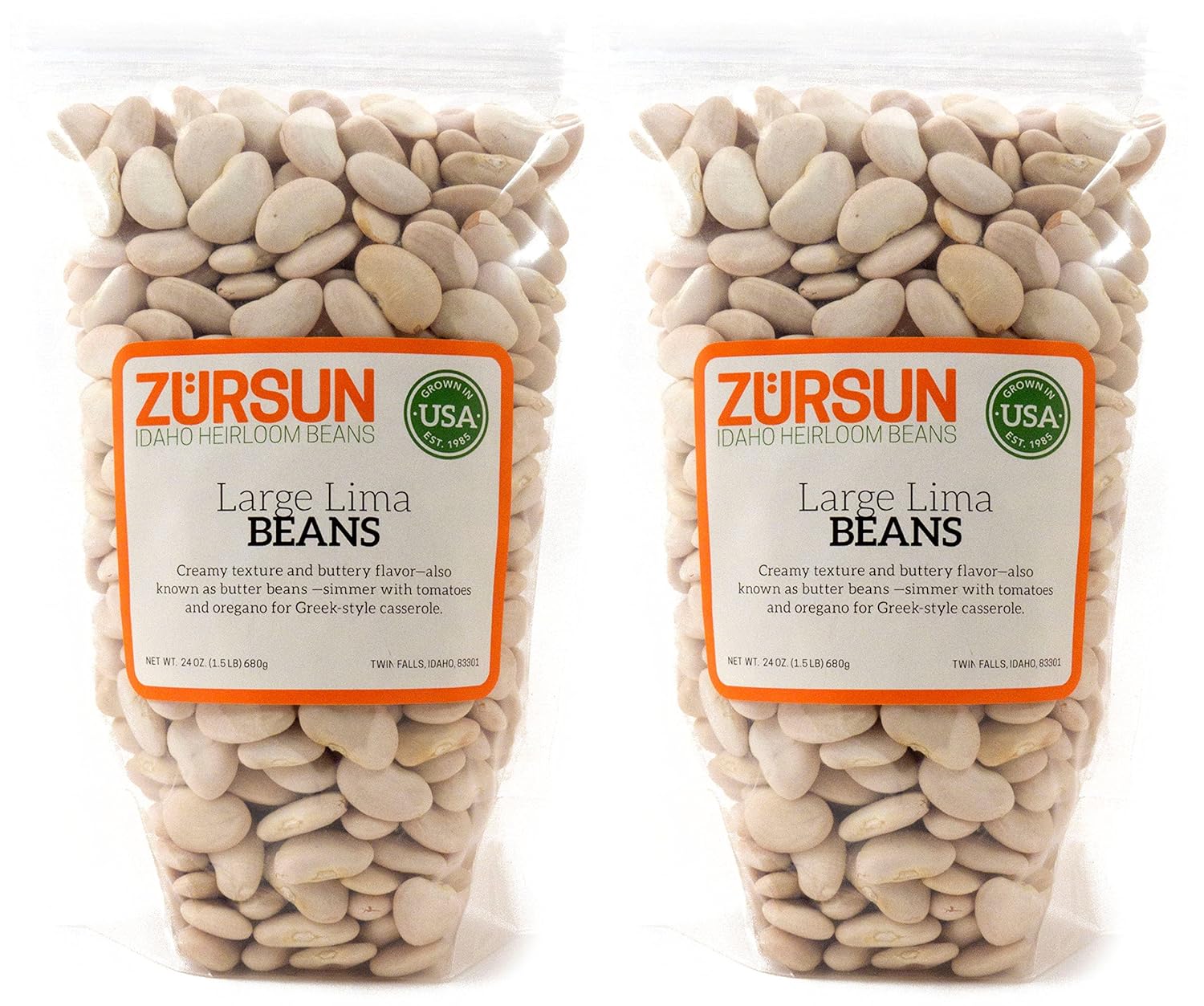 Amazon.com : Zursun Heirloom Dry Large Lima Beans 24 oz each (2-Pack ...