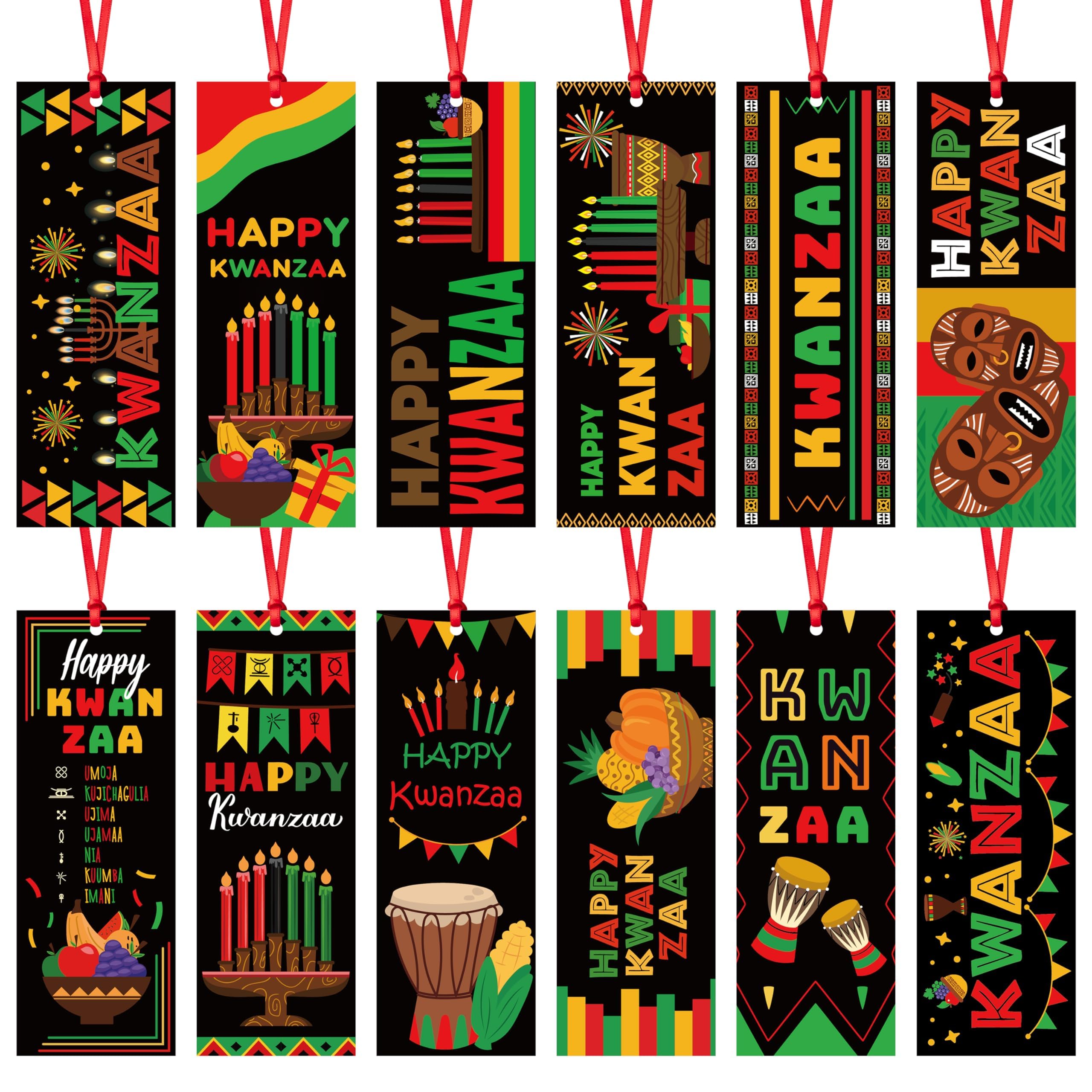 Amazon.com: Haooryx African Kwanzaa DIY Bookmarks - 120Pcs Kwanzaa ...