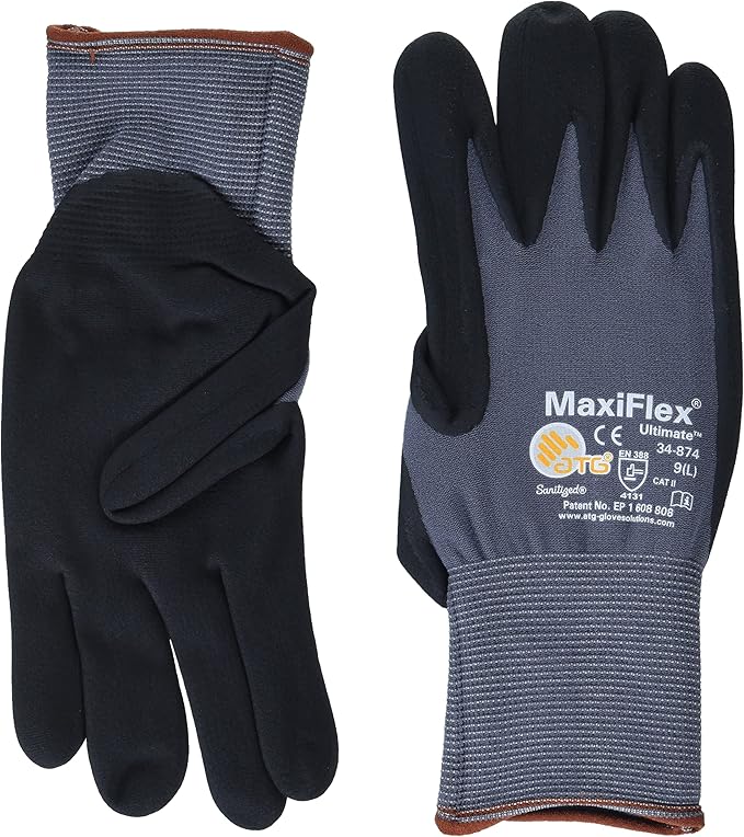 MaxiFlex 34-874 Ultimate Gloves, Large (Pack of 12), Original, Color ...
