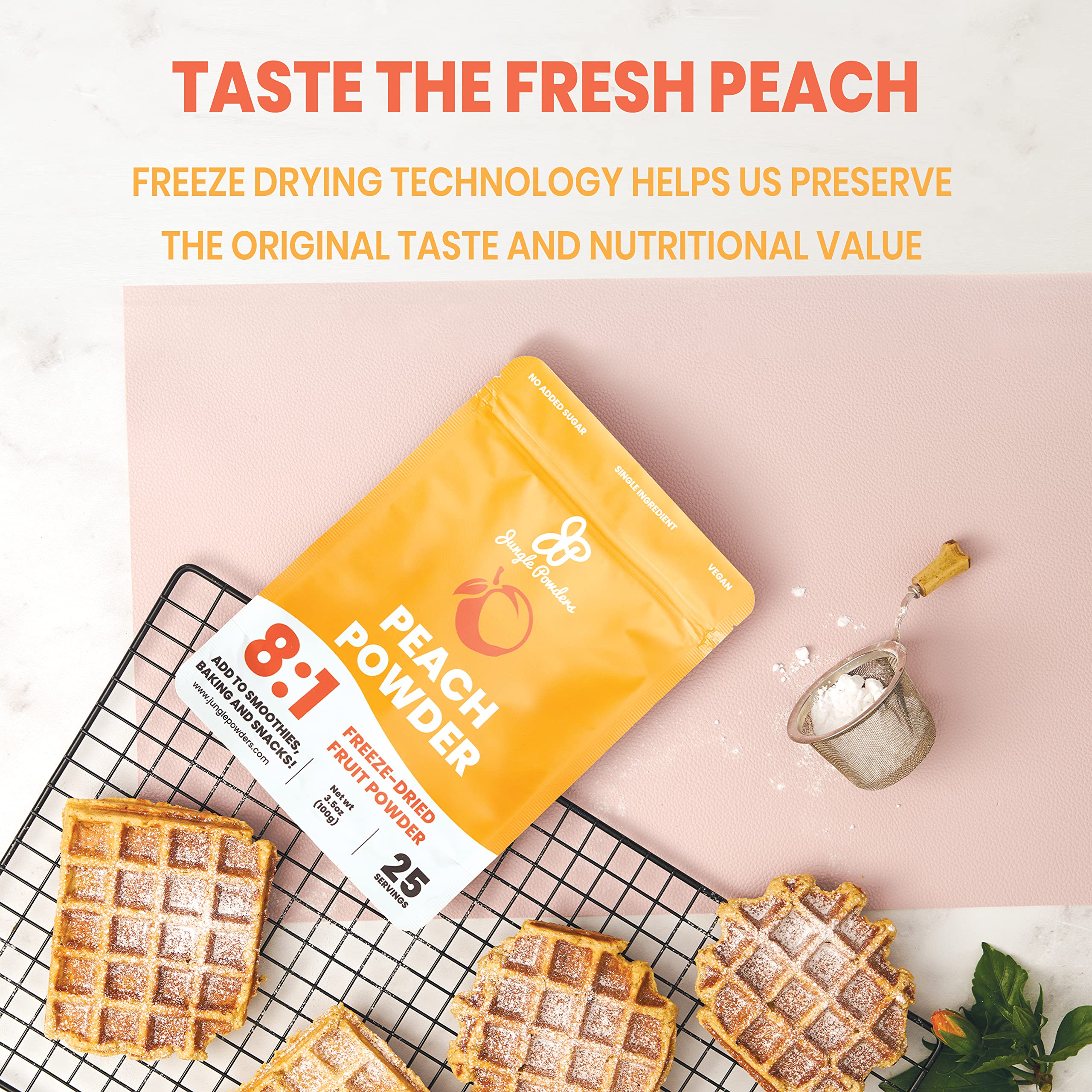 Snapklik.com : Freeze Dried Peach Powder 3.5 Ounce Bag Powdered Freeze ...